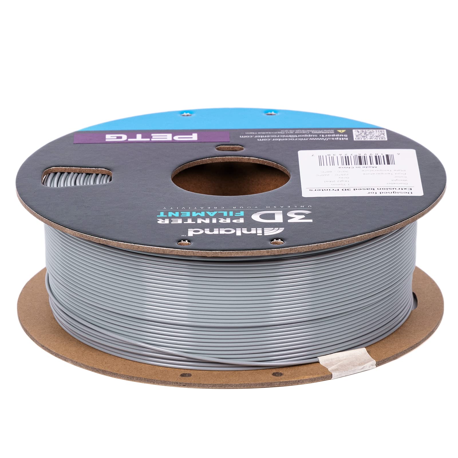 Inland 1.75mm Gray PETG 3D Printer Filament, Dimensional Accuracy +/- 0 ...
