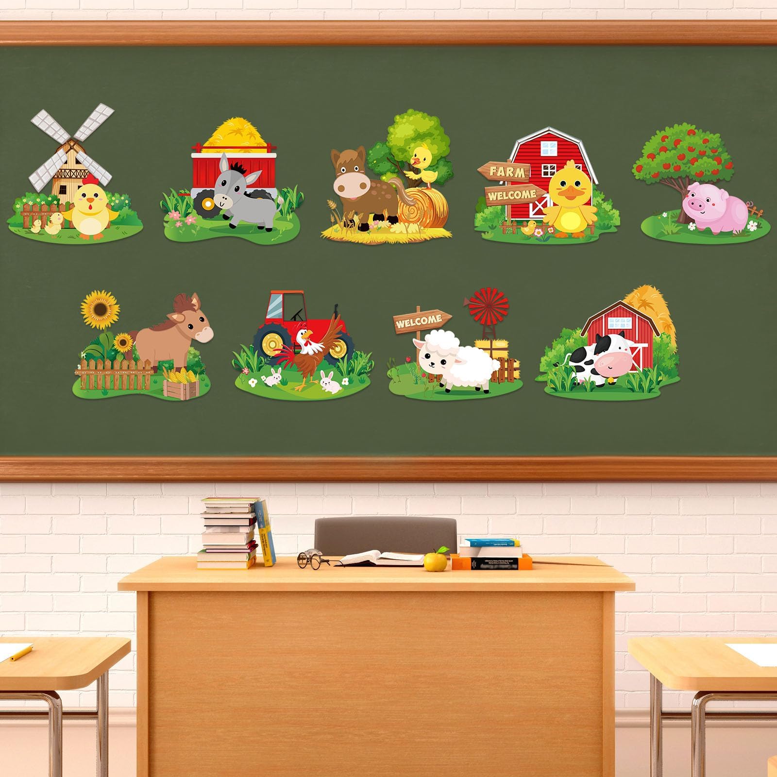 Amazon.com: MWOOT 45 Pcs Farm Animals Cutout Double Sided Printing ...