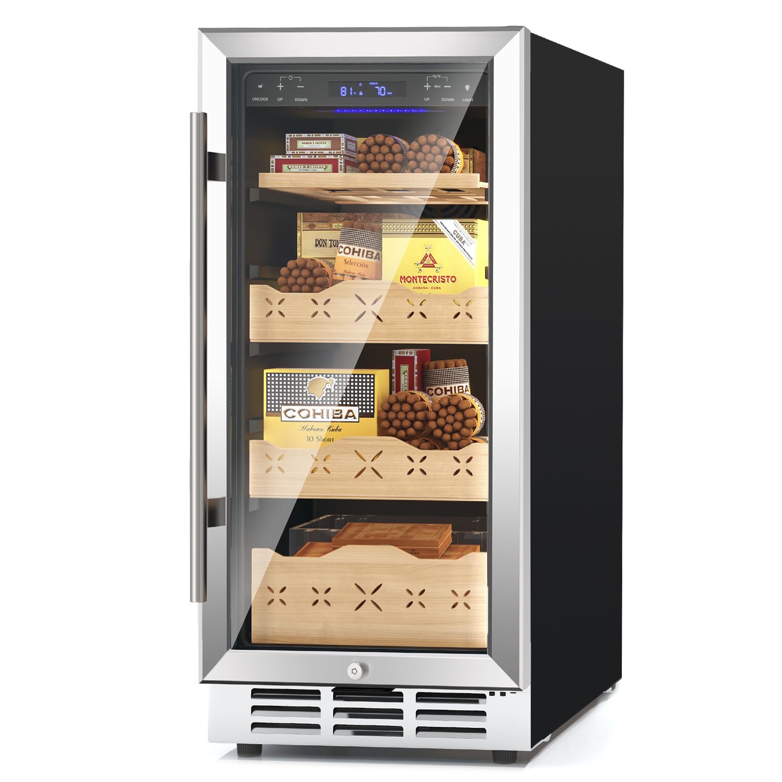 Buy 100L Compressor Electric Humidor, 15 Inch Thermoelectric Cigar ...