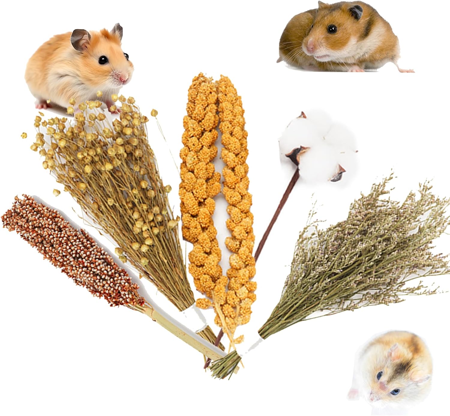 SanmooAio Hamster Natural Flower & Herb Bedding,Habitat Decor Sprays ...