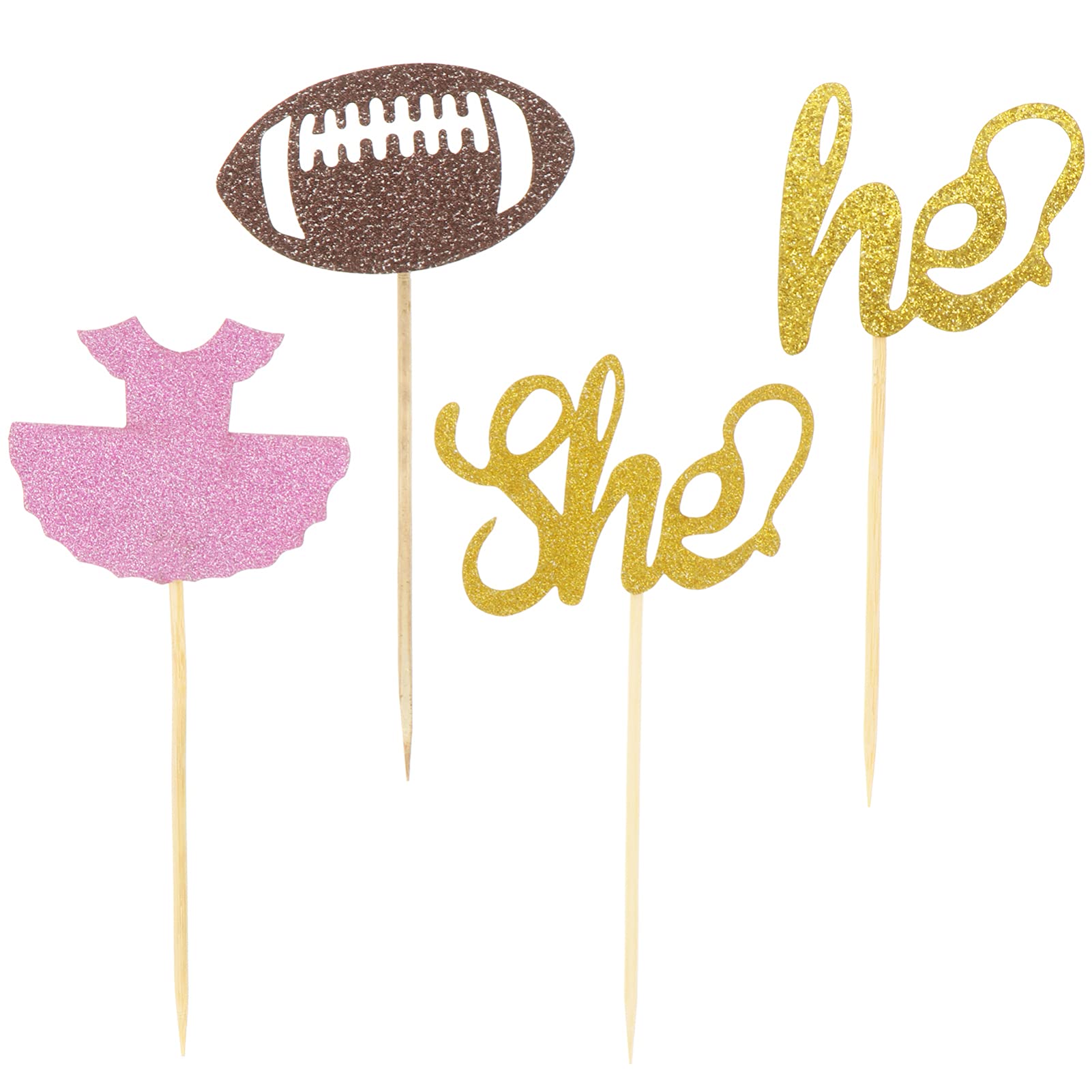 Buy PRETYZOOM 48PCS gender reveal cake topper boy or girl cupcake ...