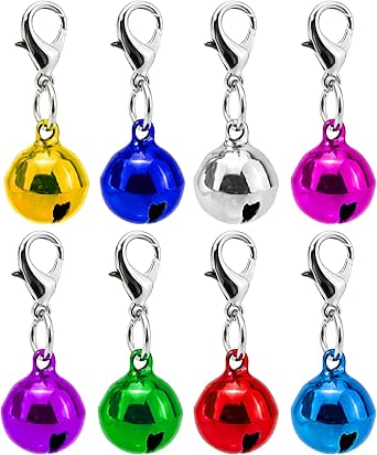 8 PCS Pet Bells for Dog Cat Collar, Colourful Pet Small Bells with ...