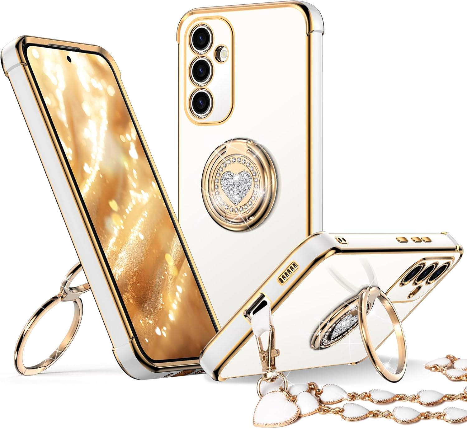 Amazon.com: XYZ for Galaxy S24 Plus Case with Stand, Phone Case with Double Ring Kickstand ...