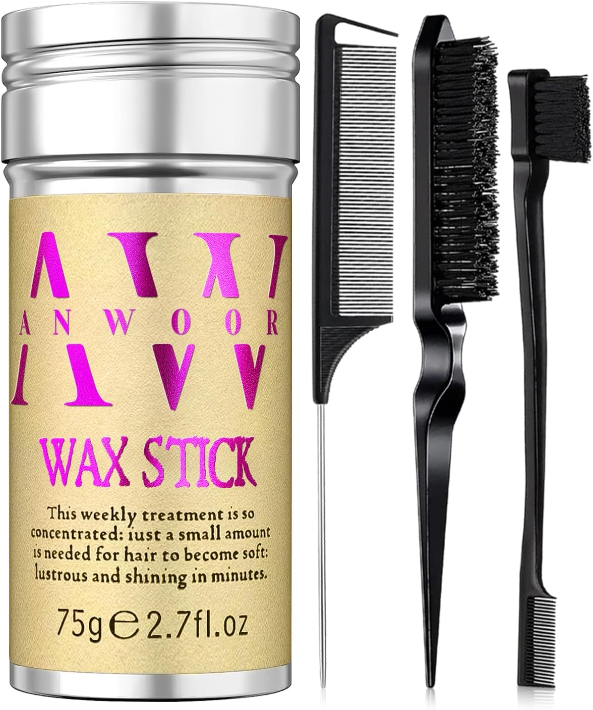 Amazon.com: SWEET VIEW Boar Bristle Slick Back Hair Brush & Hair Wax ...