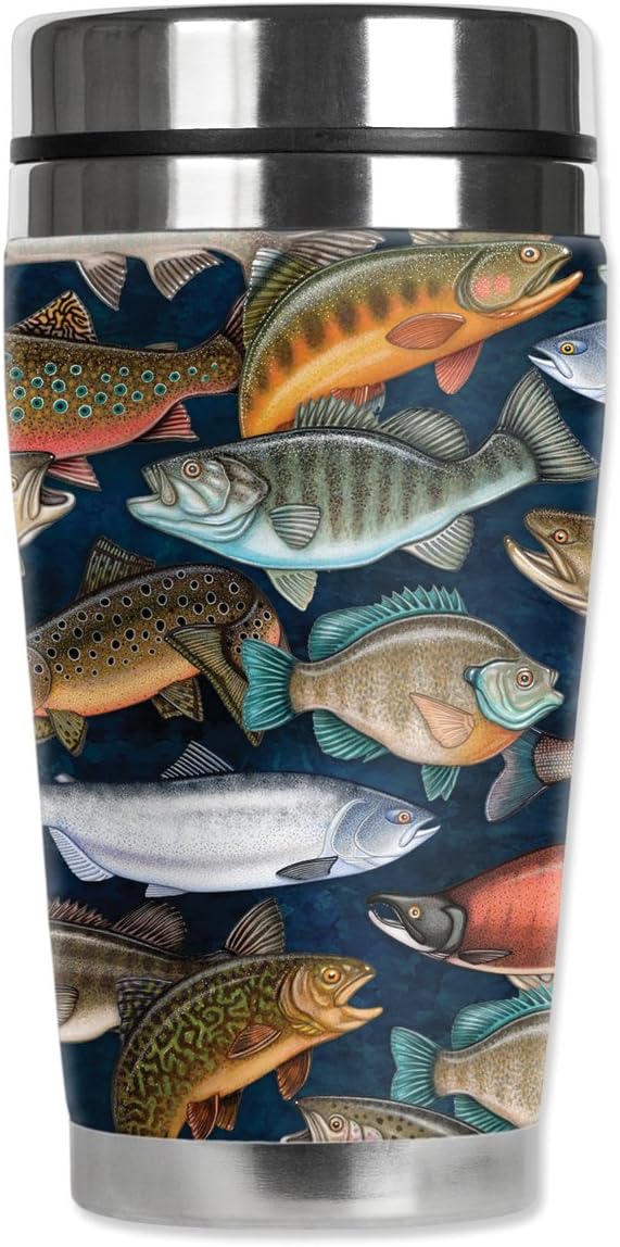 Amazon.com: Mugzie Fresh Water Fish Travel Mug with Insulated Wetsuit ...