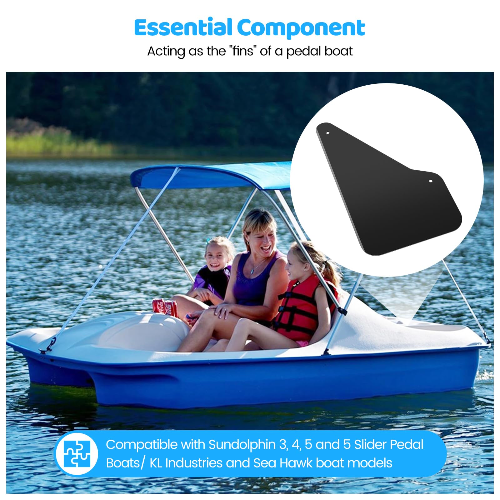 Snapklik.com : Paddle Boat 2 3 5 Seater Rudder Kit, Exclusive Stainless ...