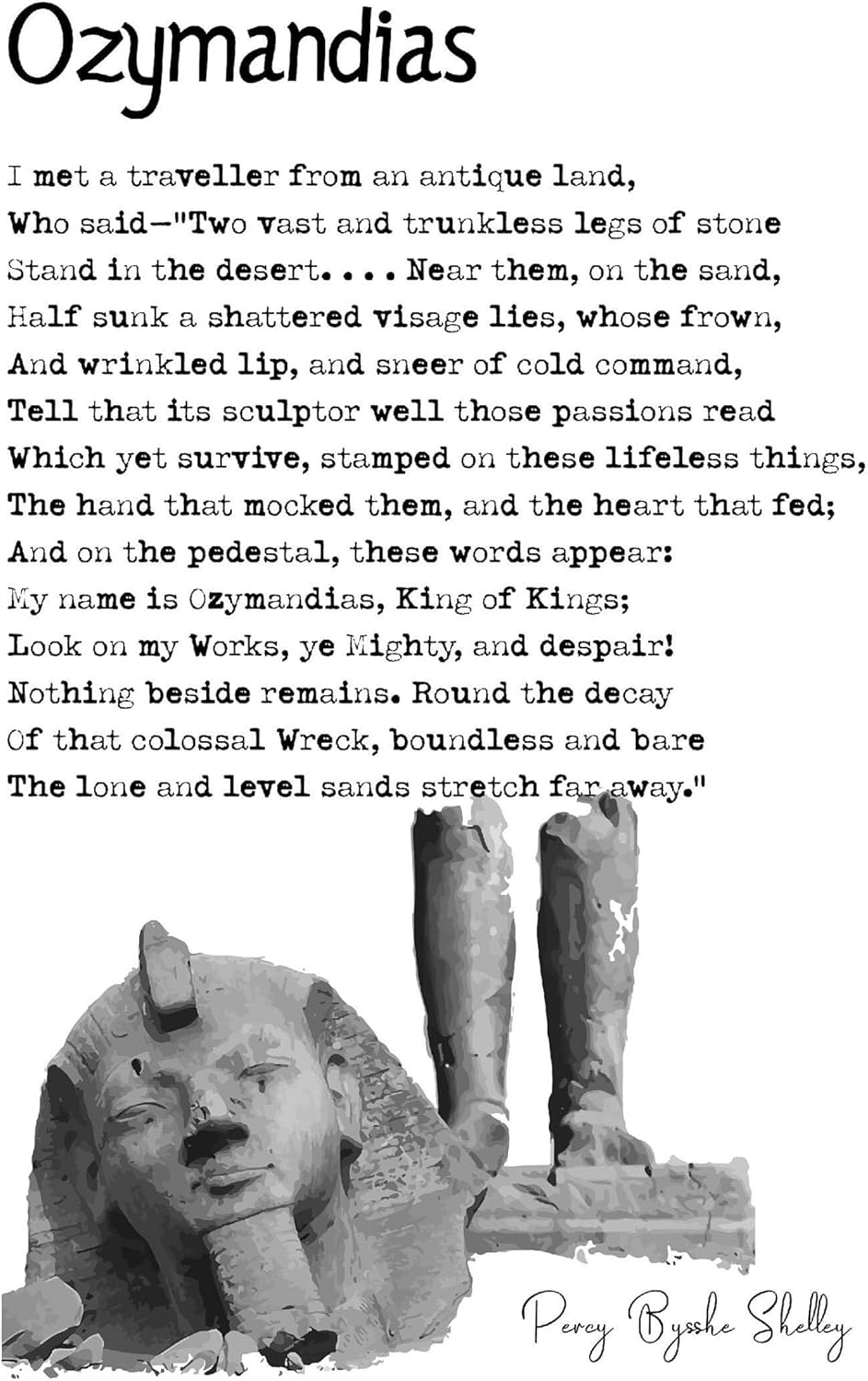 Amazon.com: FIDSUY Ozymandias Philosophy Poem Poster Percy Bysshe ...