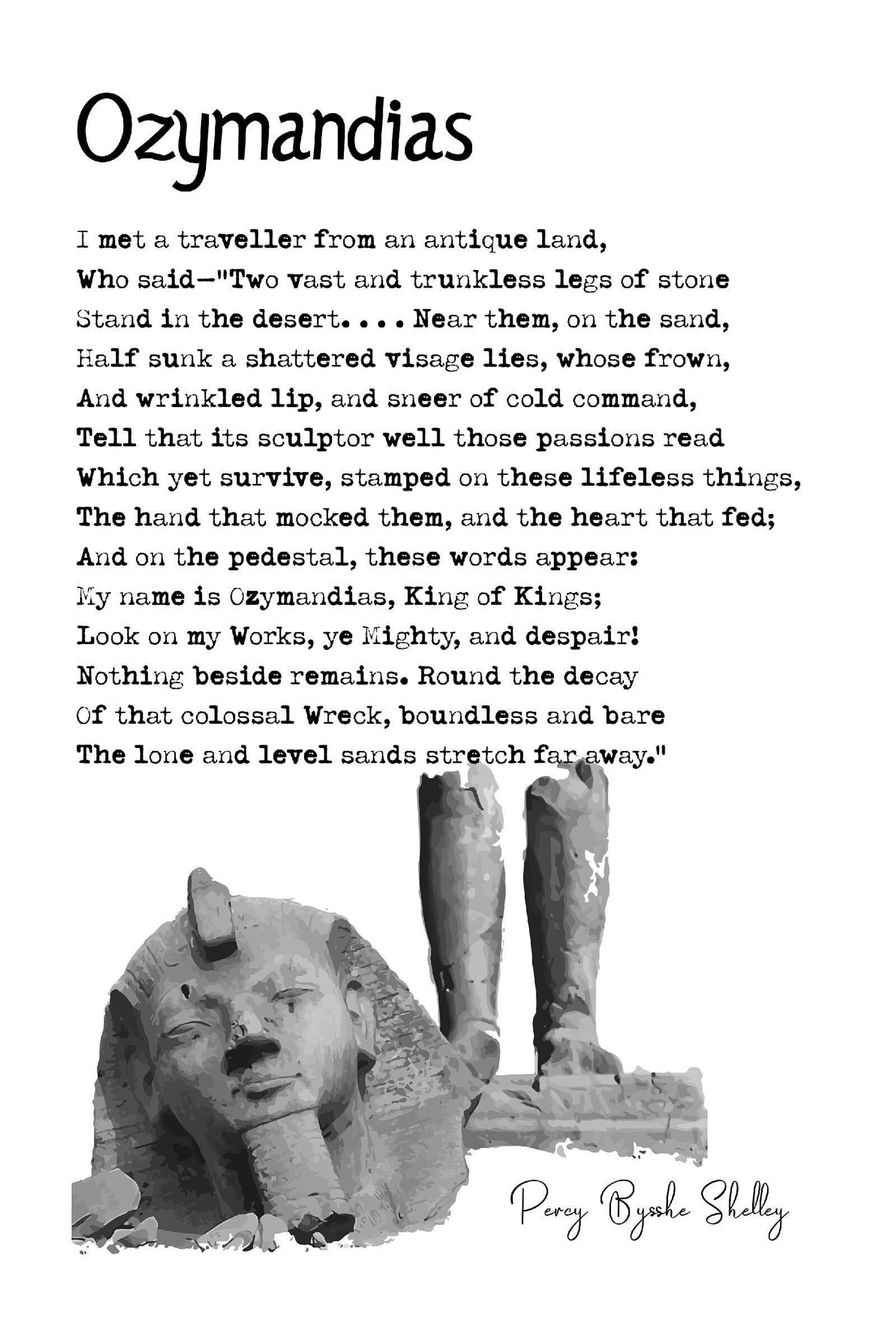 Amazon.com: FIDSUY Ozymandias Philosophy Poem Poster Percy Bysshe ...