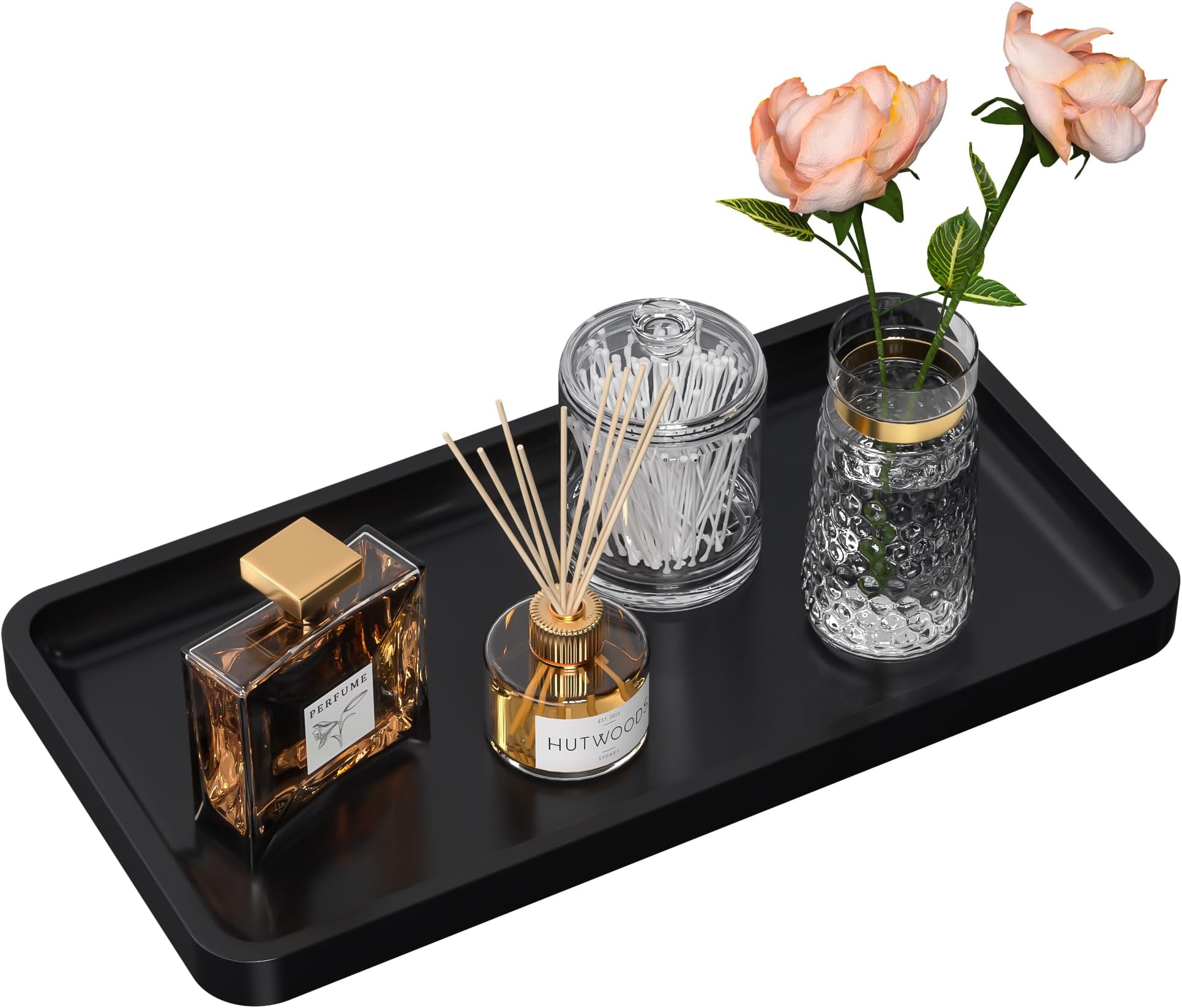 Amazon.com: MTYyxk Bathroom Vanity Tray, Toilet Tank Black Marble ...