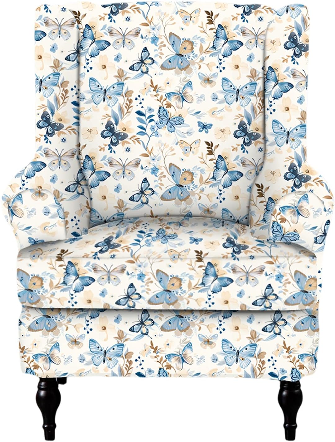 Amazon.com: CRFATOP Wingback Chair Covers 2 Pieces Stretch Printed Wing ...