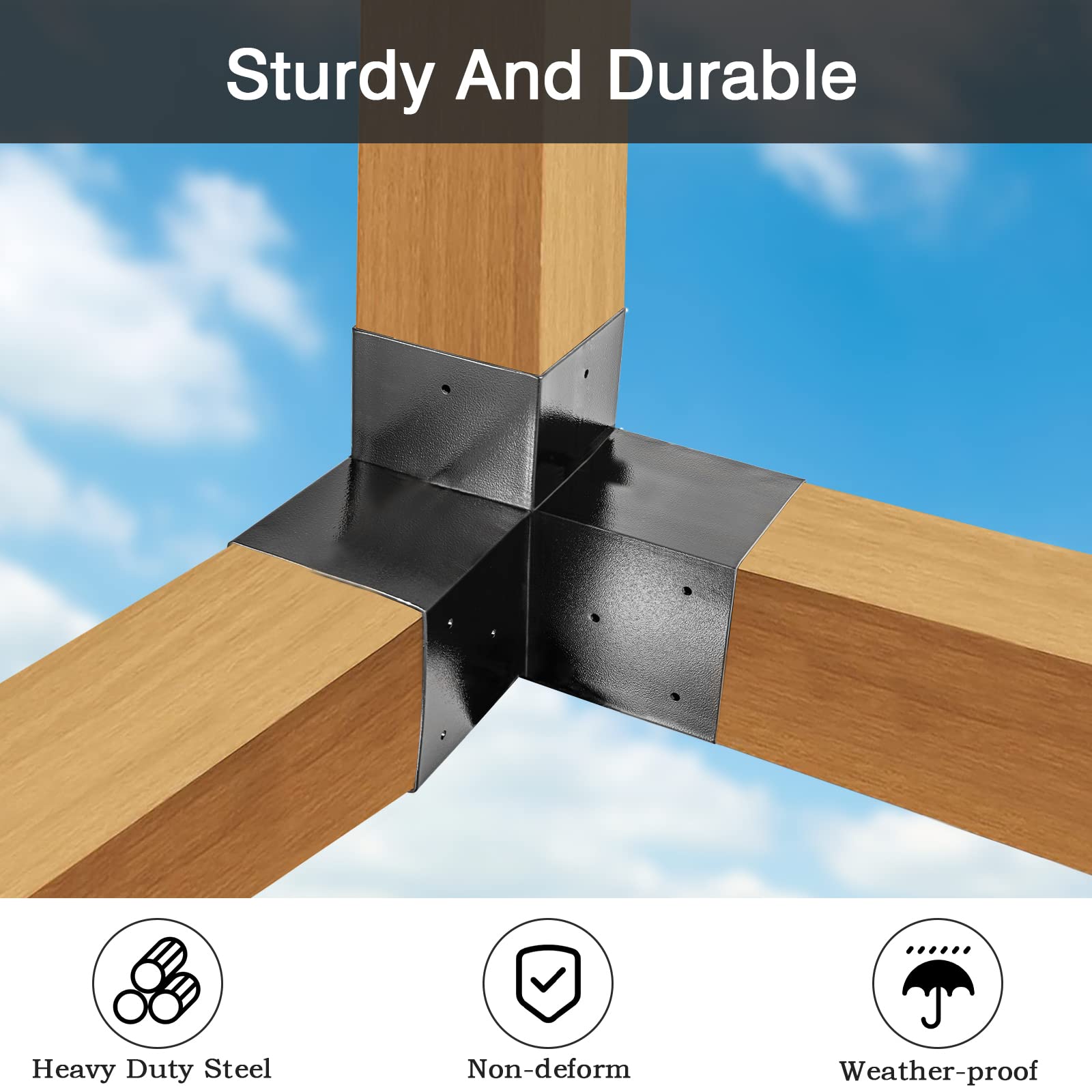 Snapklik.com : DIY Pergola Brackets Kit, 3-Way Right Angle Corner ...