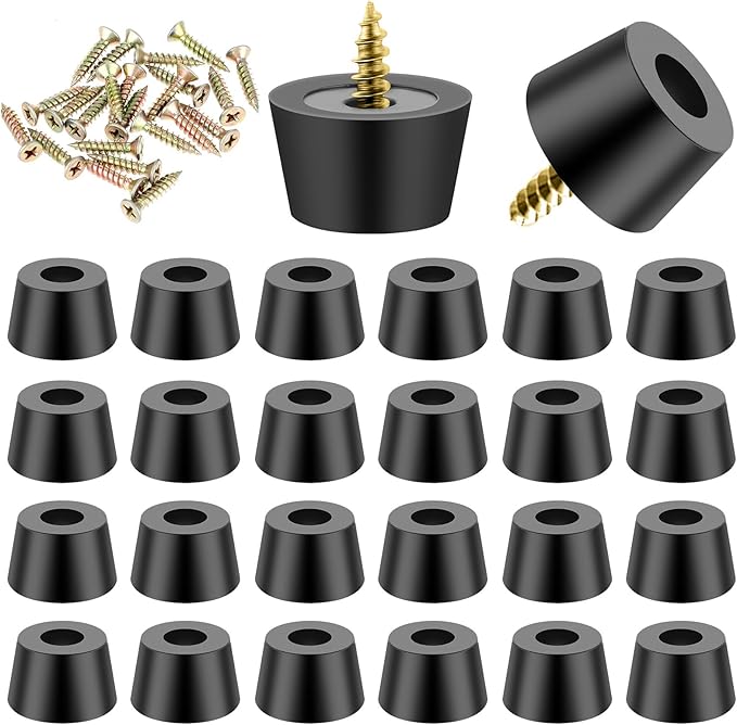 24 PCS Rubber Feet for Cutting Board, Small Rubber Feet Non Slip Soft ...