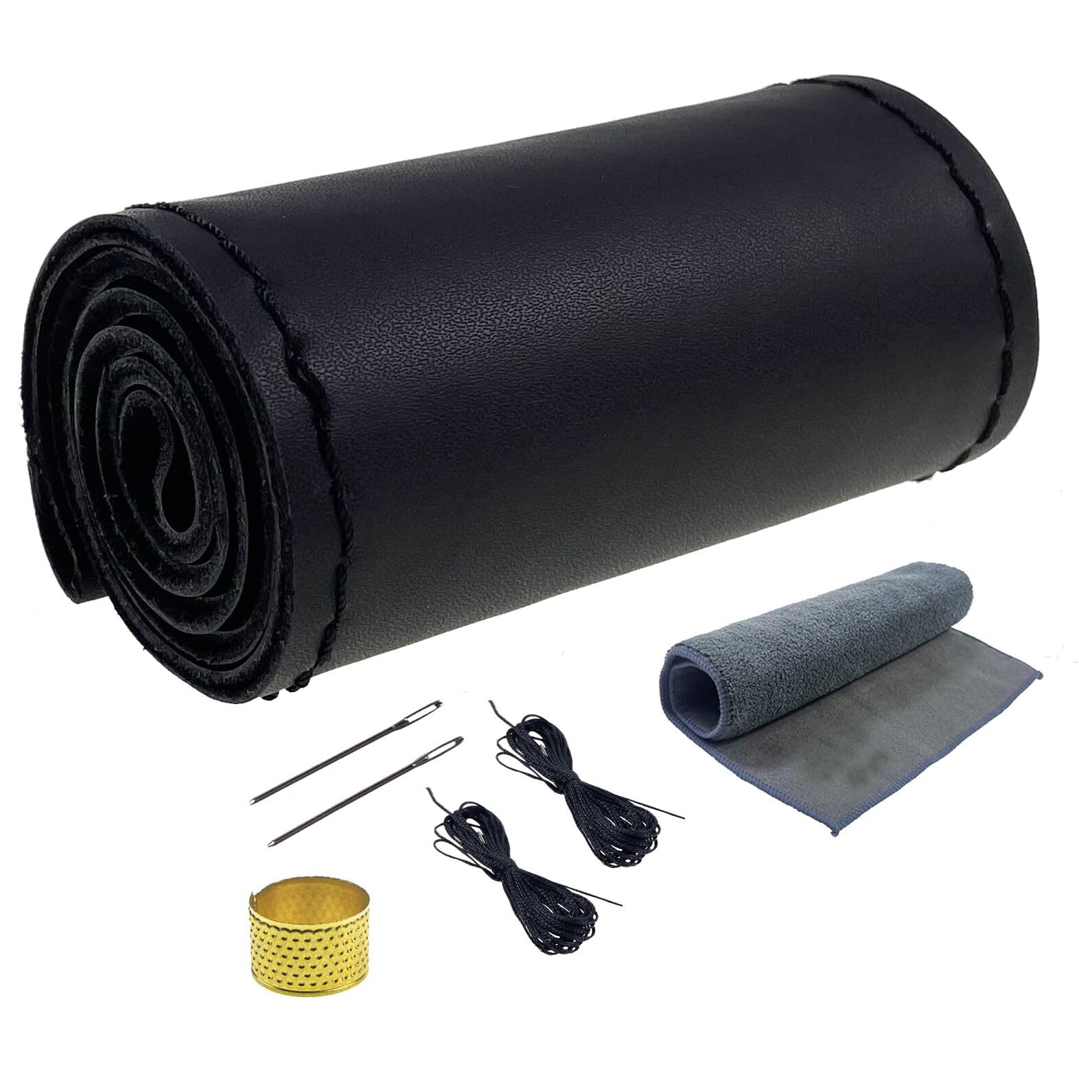 Amazon.com: Leather Steering Wheel Cover Lace Up, Stitch on Wrap, Anti ...