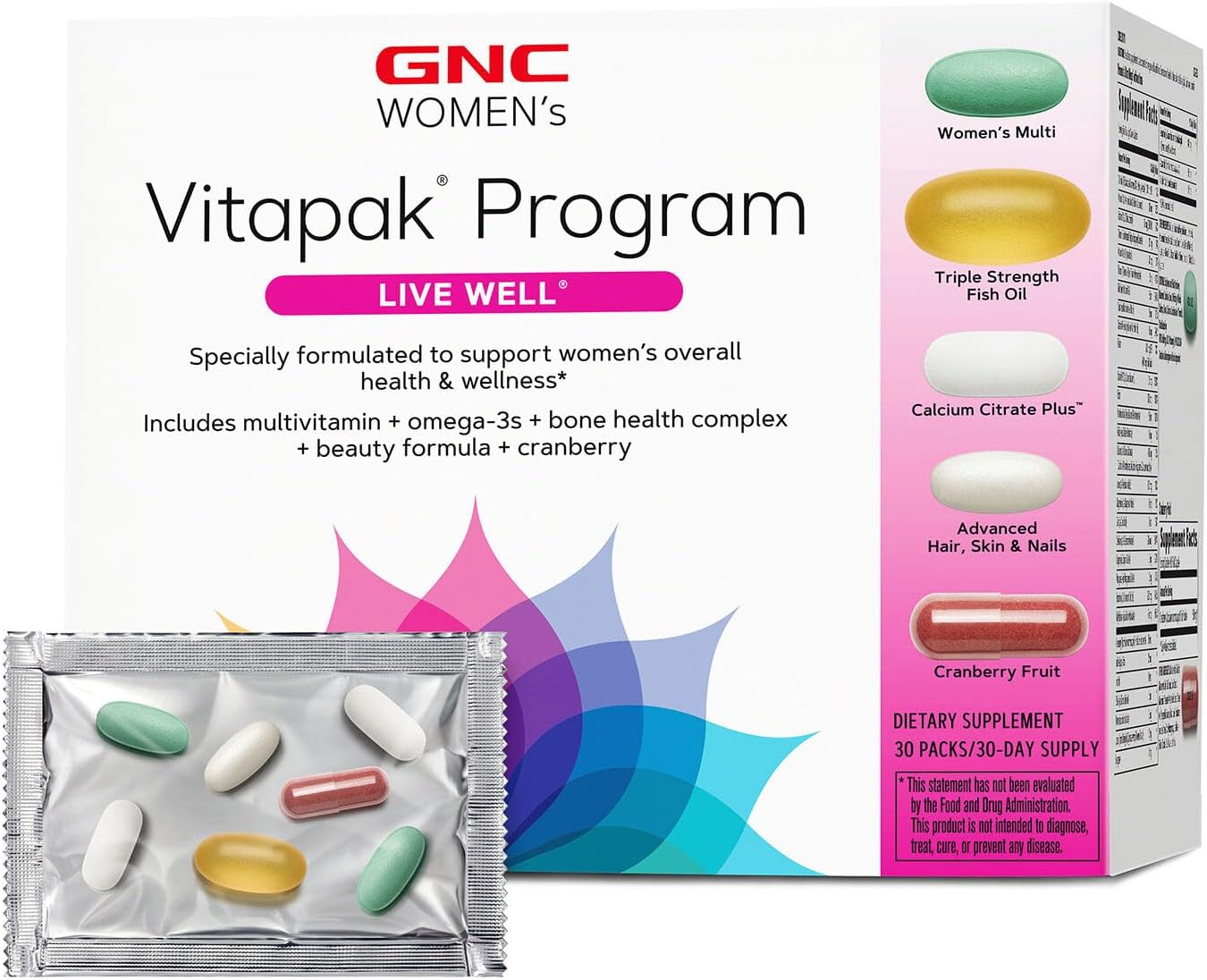 Amazon.com: GNC Women’s Live Well Vitapak Program, Convenient Complete ...