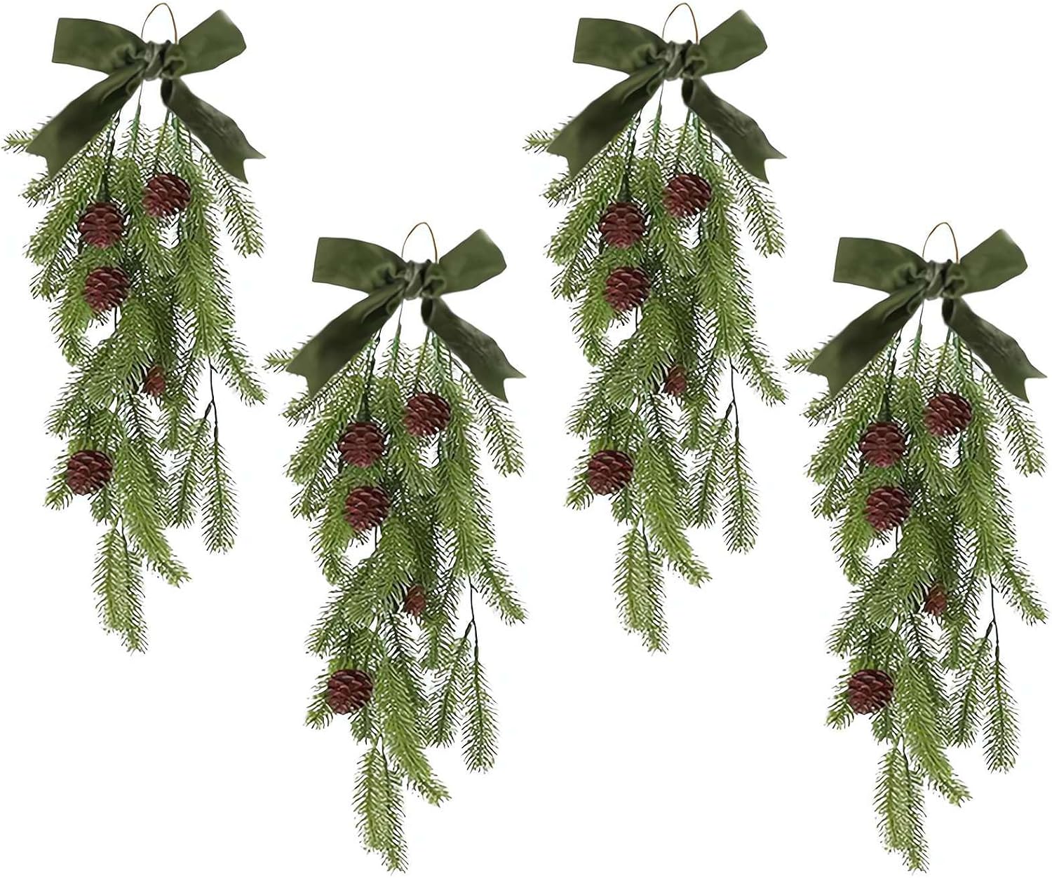 Christmas Teardrop Swags,Christmas Teardrop Cedar Swag with Khaki ...