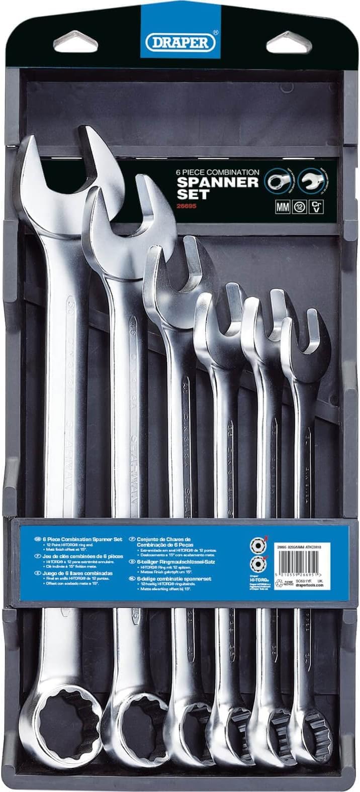 Amtech K1900 6 Piece Jumbo Metric Combination Spanner Set : Amazon.co ...