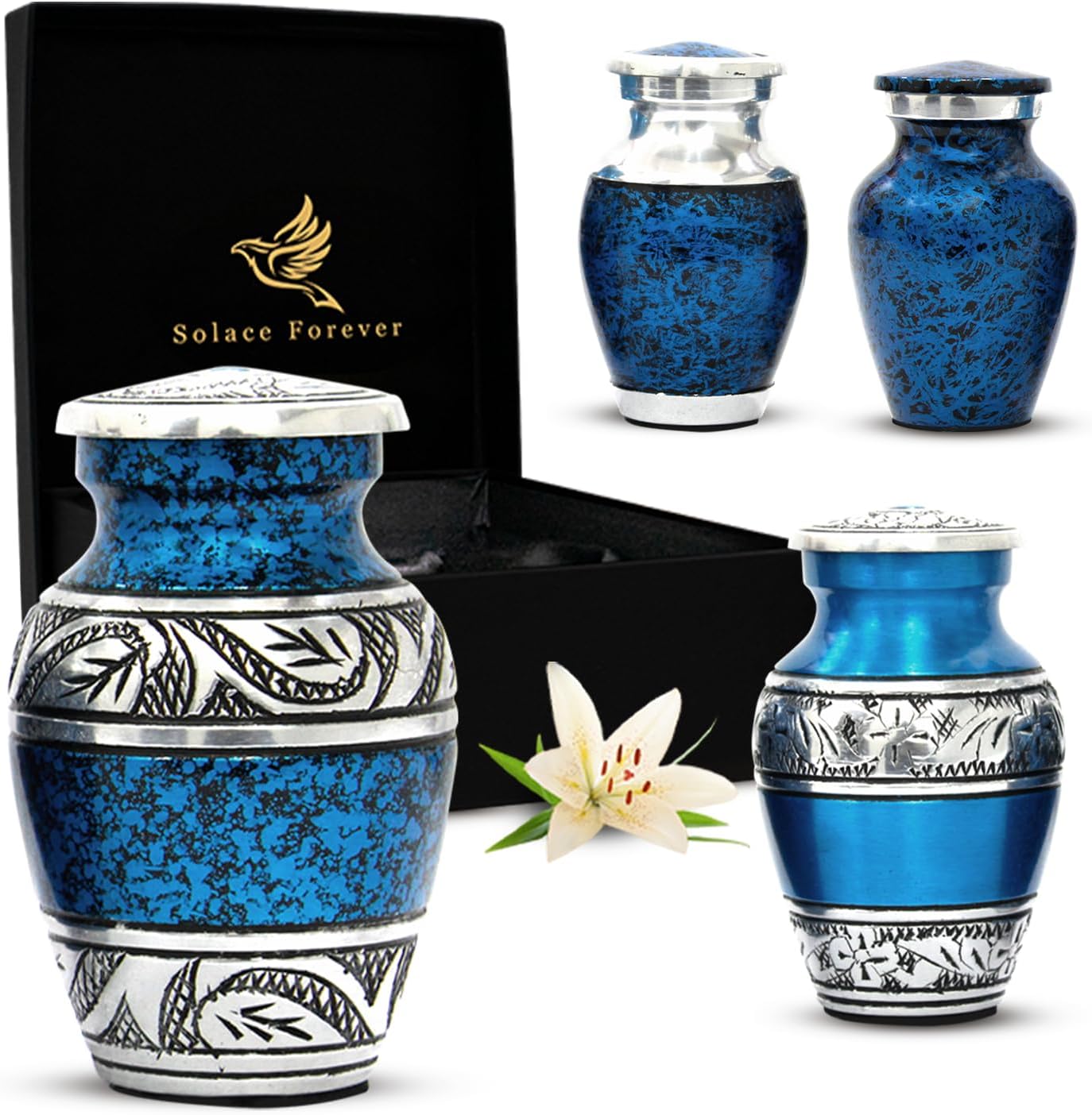 Amazon.com: Small Urns for Human Ashes Keepsake Set - Mini Urns for ...