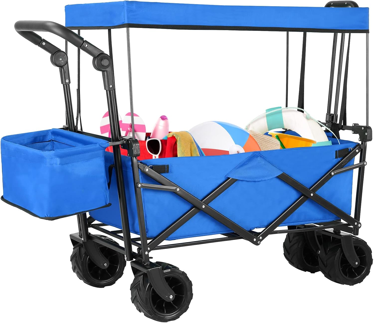 Amazon.com: BESTDOOR Collapsible Folding Wagon Cart w/Removable Canopy ...