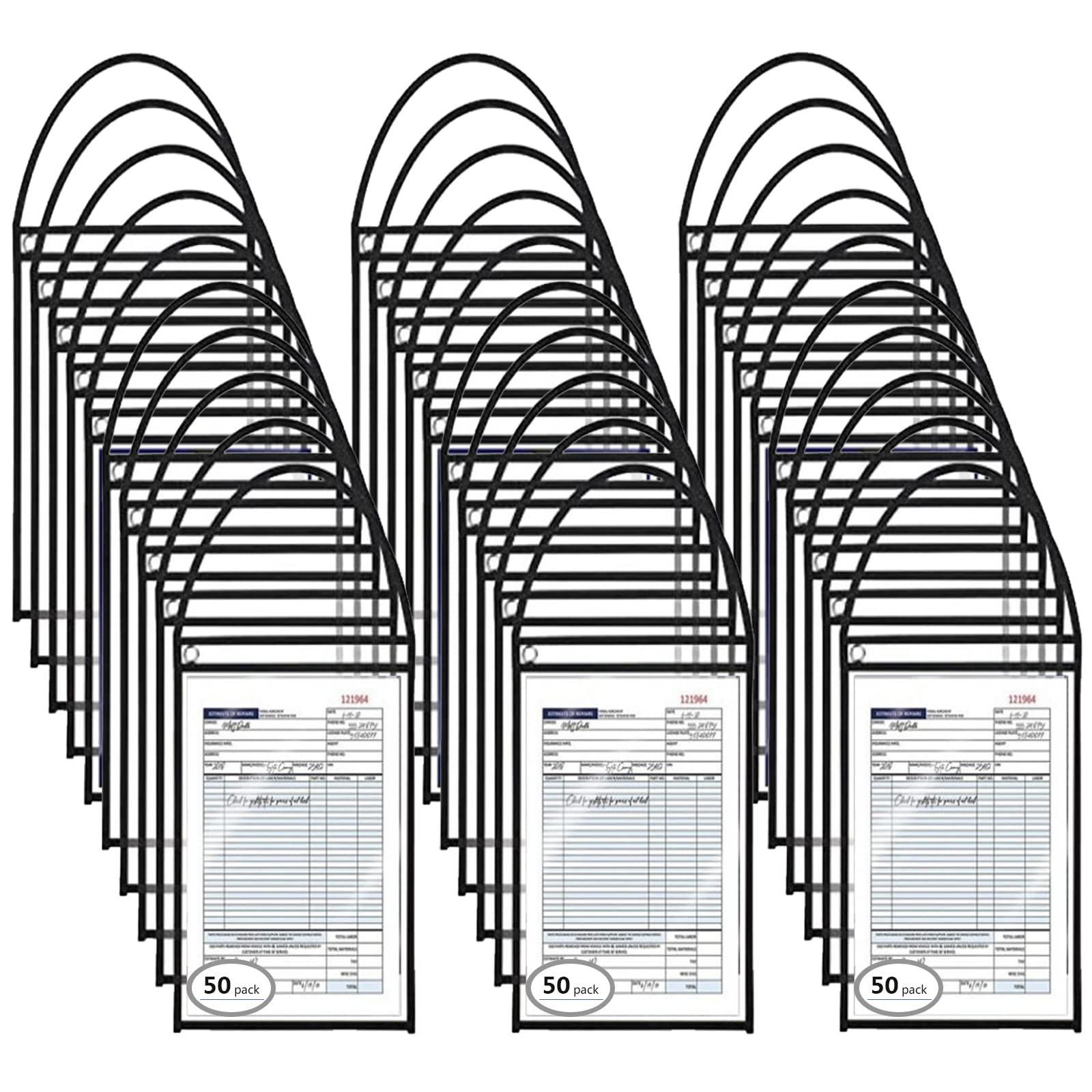 Amazon.com : Merkaunis 50 Pack Shop Ticket Holders Job Ticket Holders ...