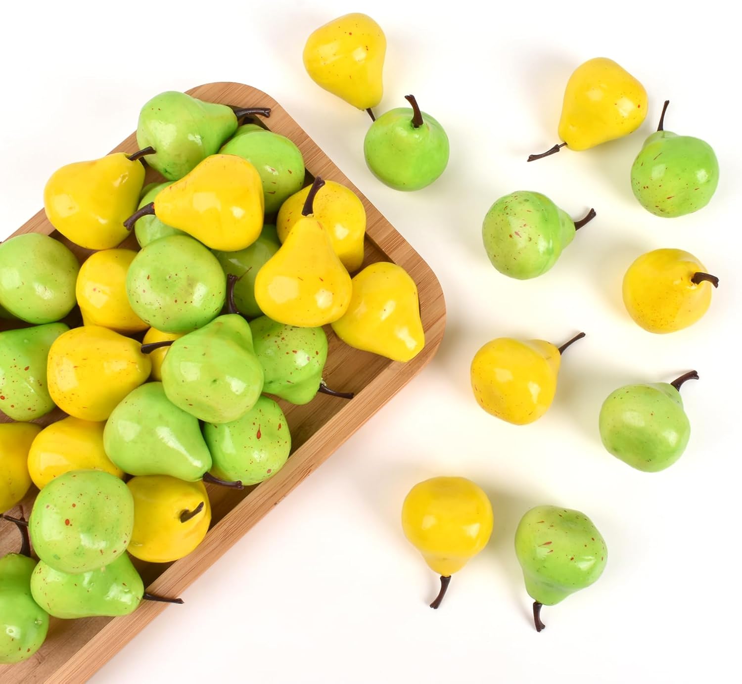 Amazon.com: HUIANER Mini Fake Pear, 40PCs Green Yellow Pear Simulation ...