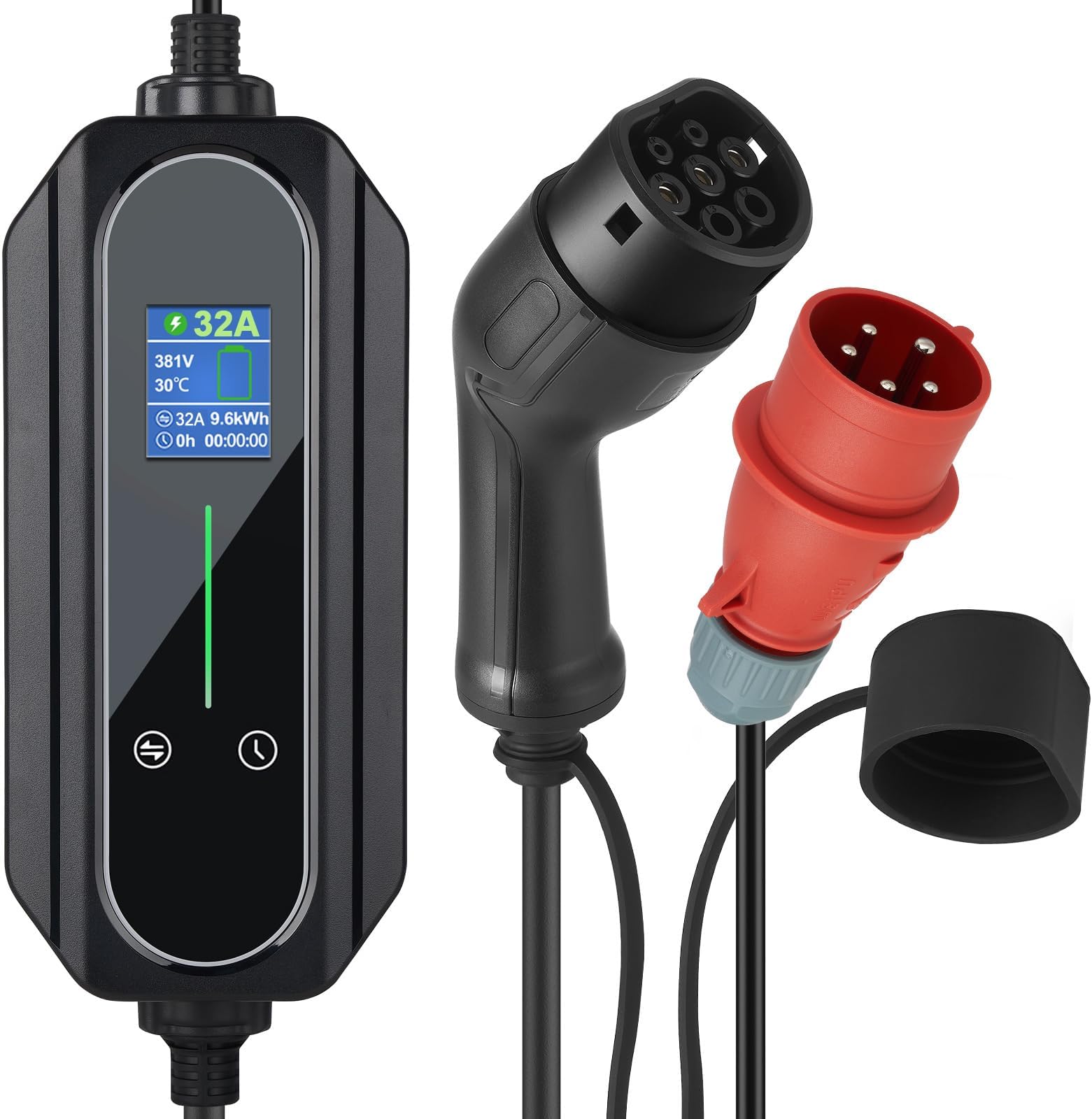 Portable Type 2 Charging Cable 5 PIN CEE 32A 22KW Model 2 Adjustable ...