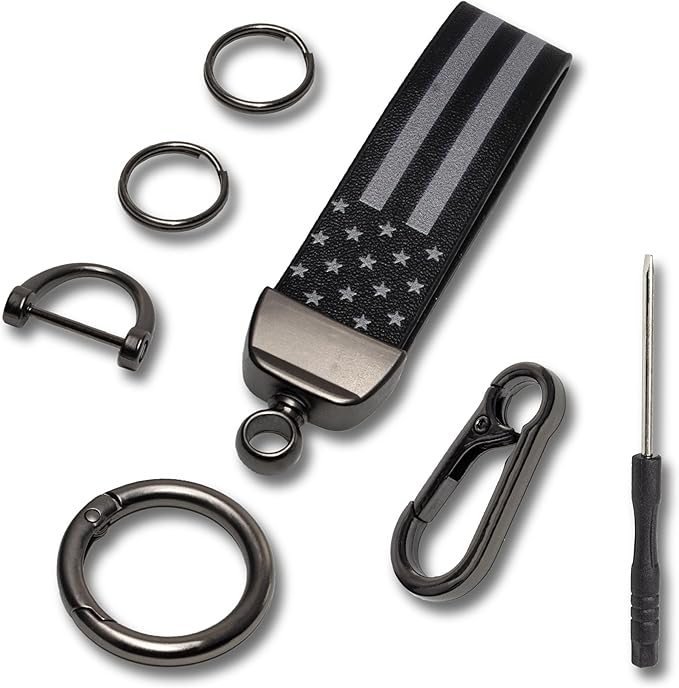 Amazon.com: Car Key Chain, Leather Car Keychain for Men, American Usa ...
