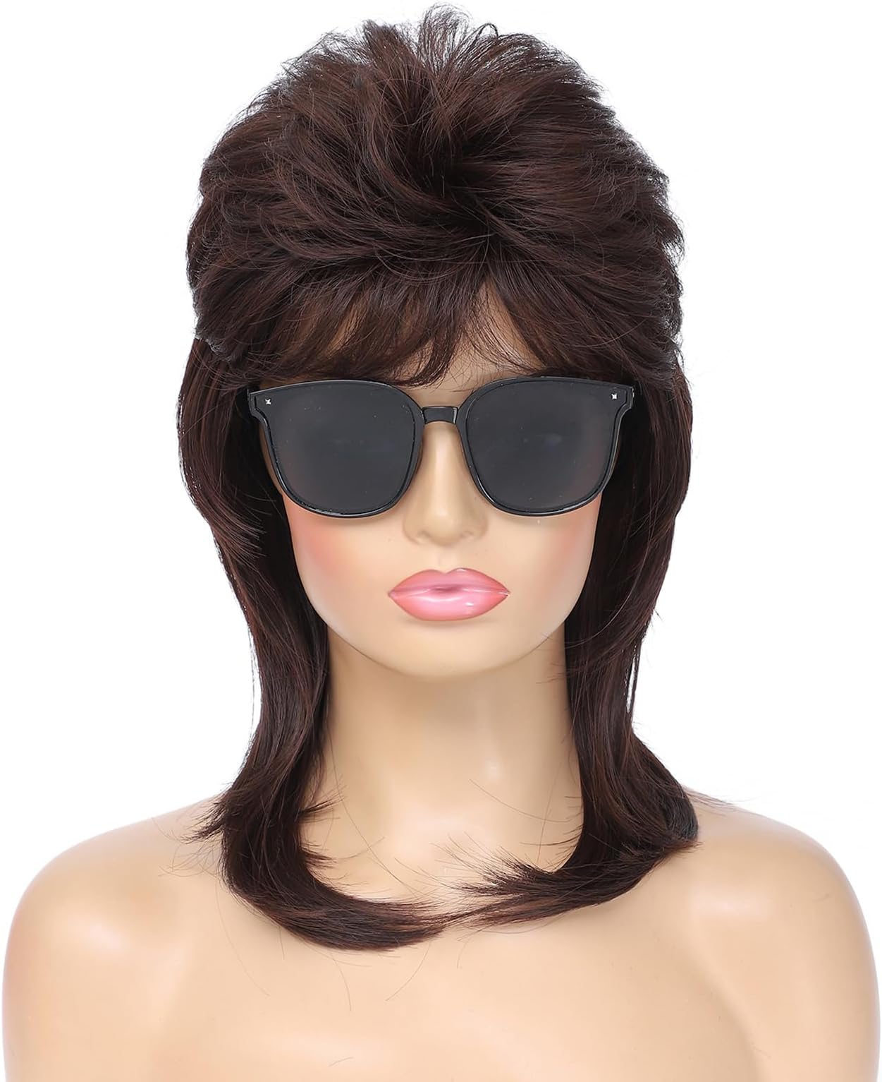 Amazon.com : Adequate 80s Mullet Wig for Women Fluffy and Layered ...
