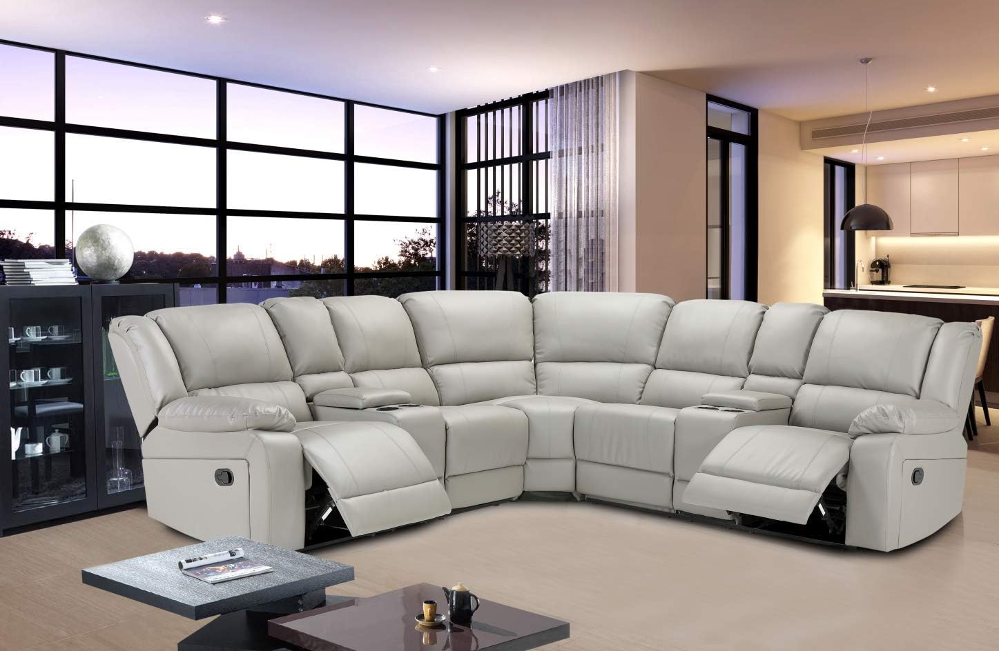 Amazon.com: JOCESTYL Reclining Sofa Set Home Theater Sectional Sofa Set ...
