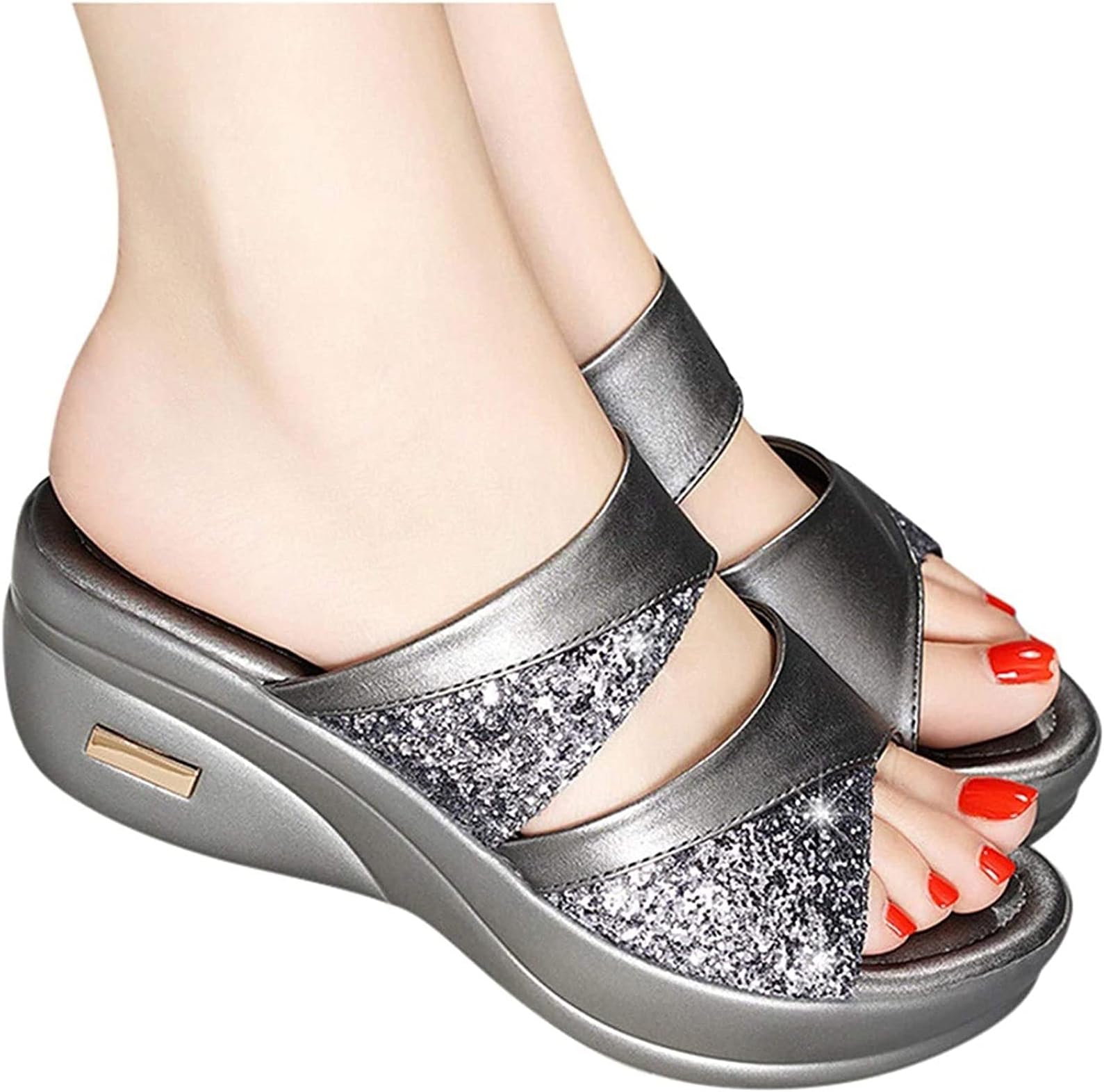 QAZW Sandalias de Cuña Alta Sandalias de Plataforma con Cuñas para ...