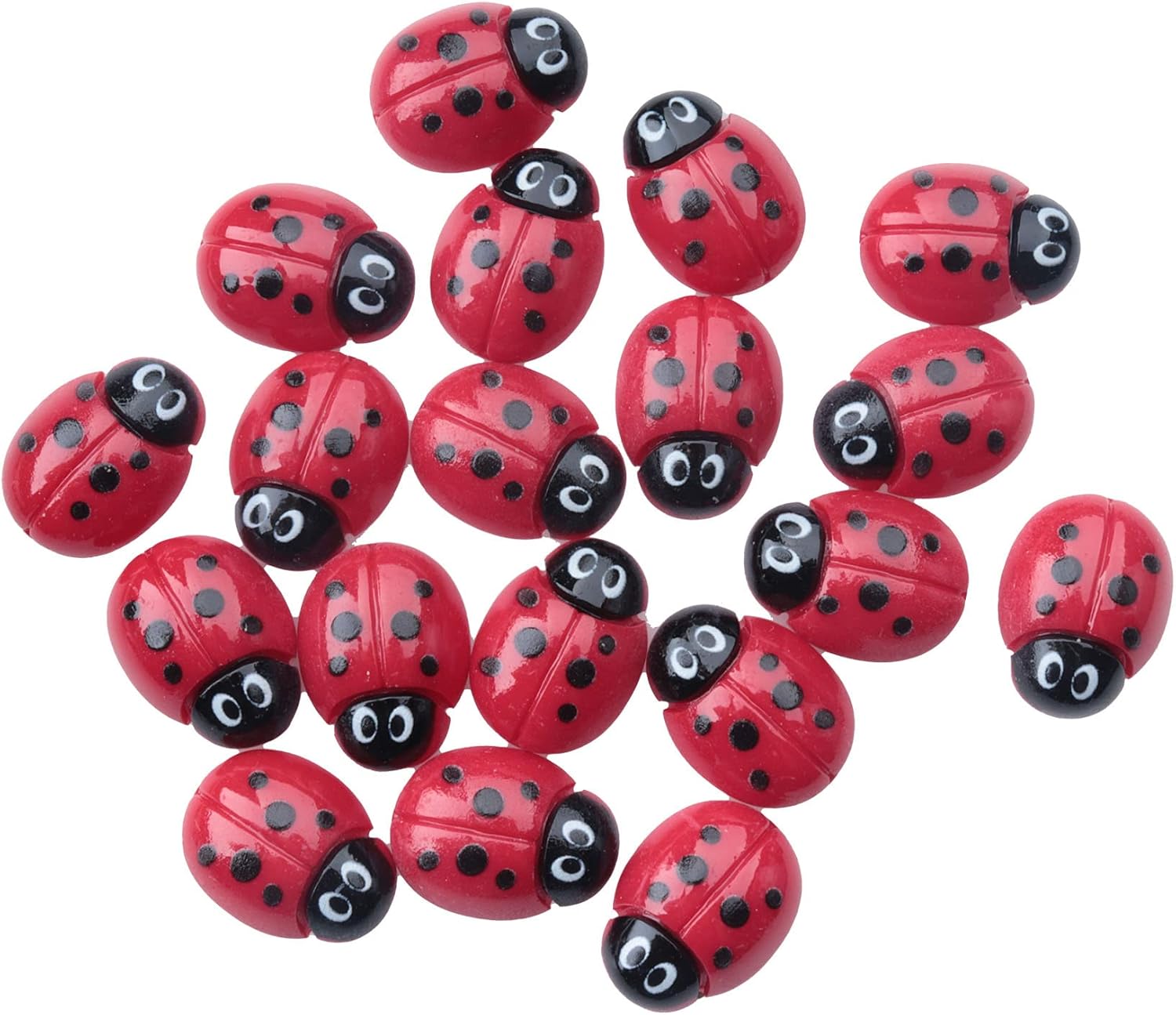 Amazon.com: Sowaka 20 Pcs Mini Ladybug Ornaments Tiny Resin Flatback ...
