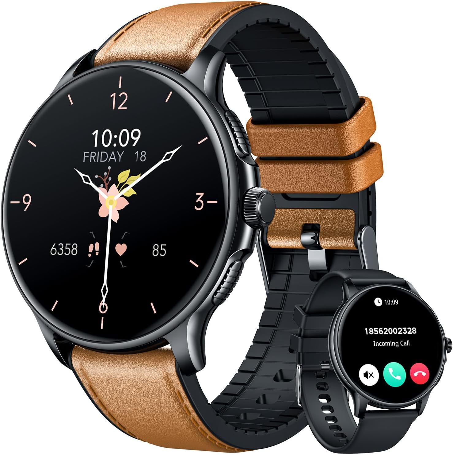 Smartwatch Hombre Reloj Inteligente con Llamadas - 1.43" Redondo AMOLED Pulsera de Actividad ...