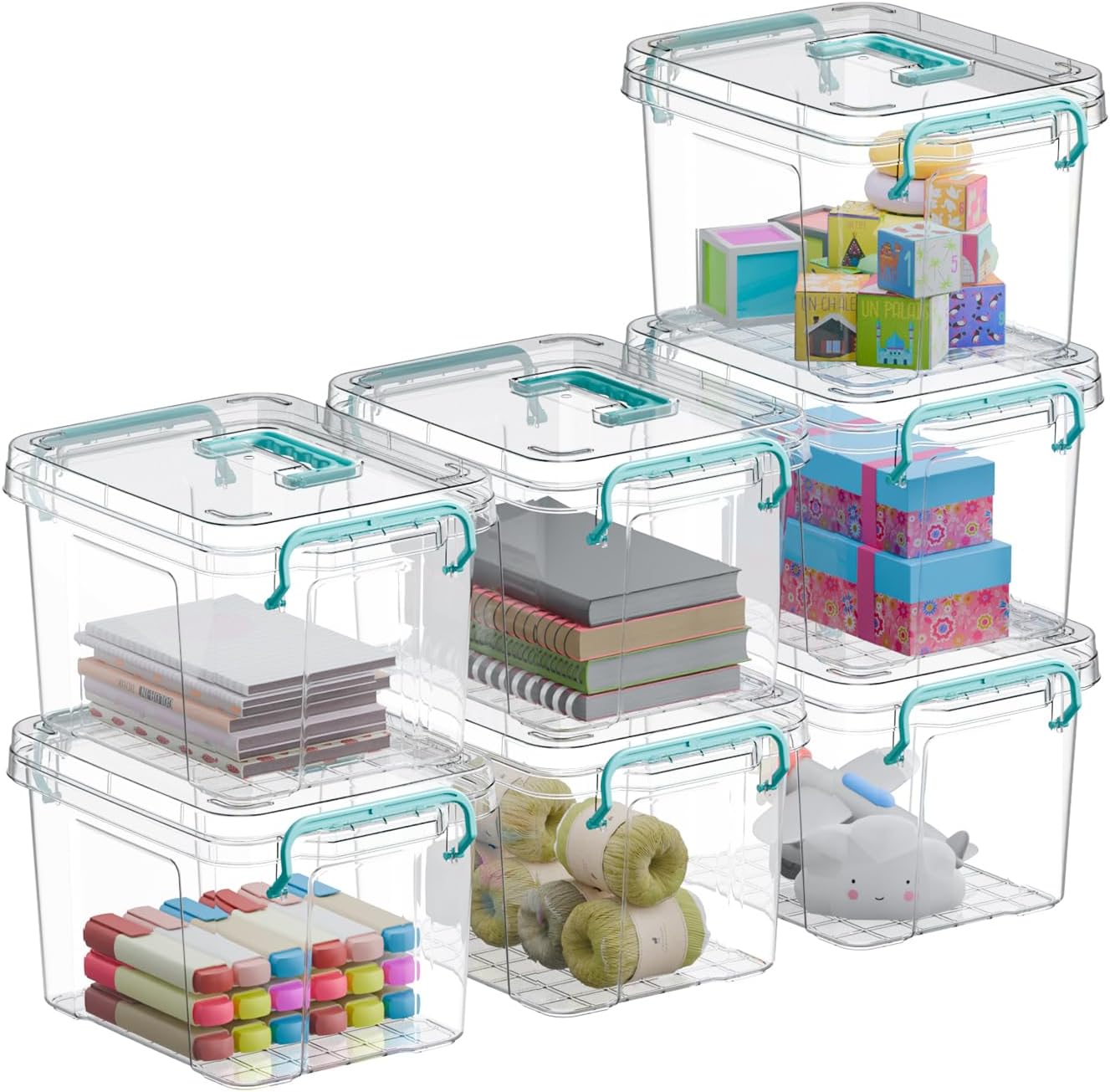Amazon.com: Covetree 7 Pack Small Storage Bins Plastic Storage ...