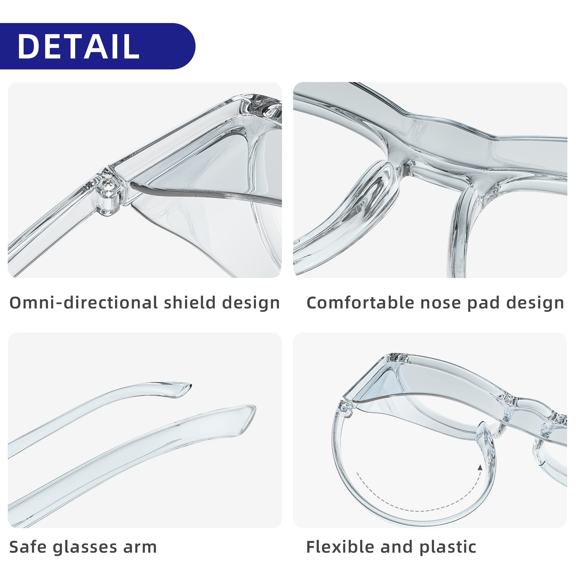 Saftey Glasses for Women and Men?2 Pack) Nursing Safety Goggles Nurses ...