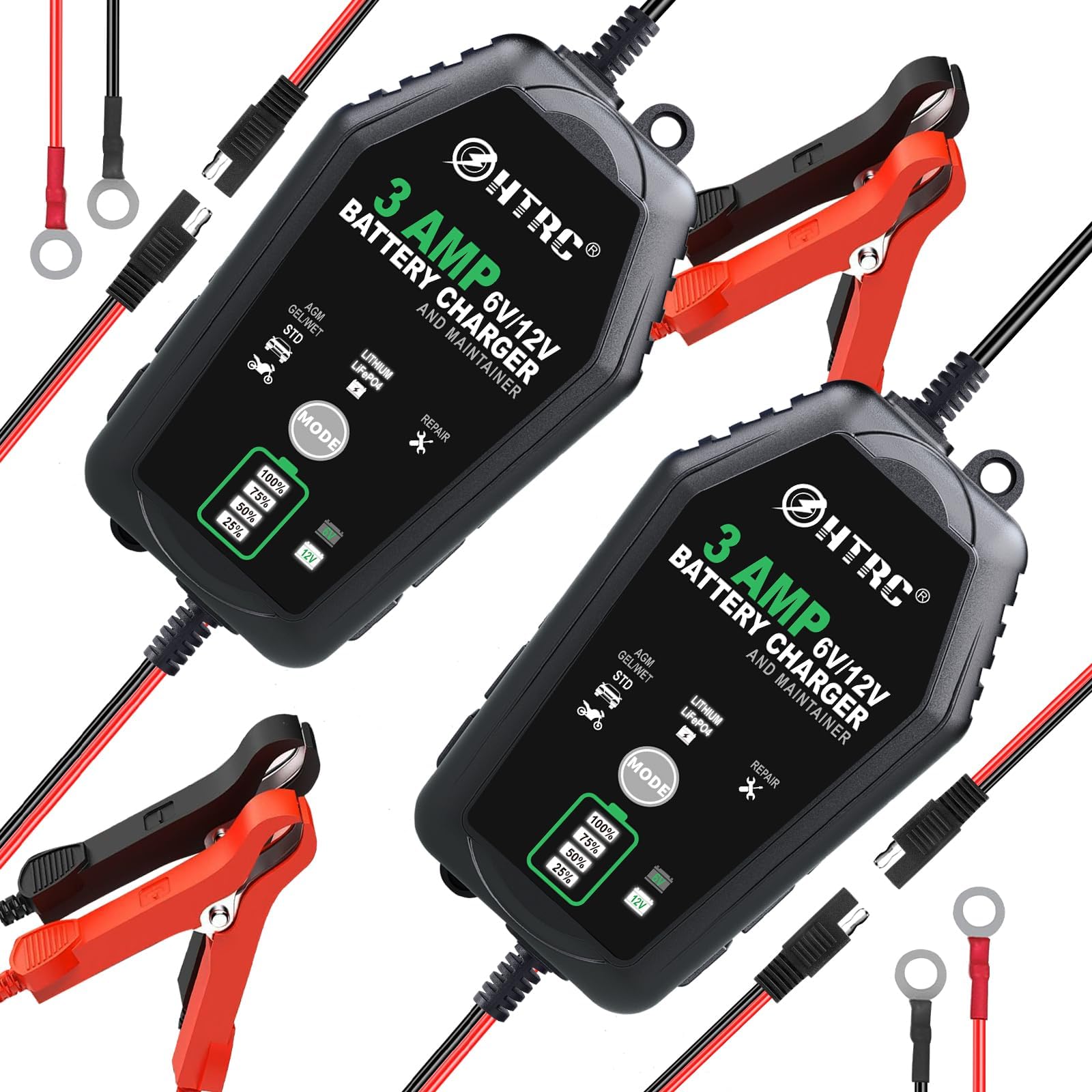 Amazon.com: [2-Pack] FOVAL Fully Automatic Trickle Charger, 1000mA 12V ...