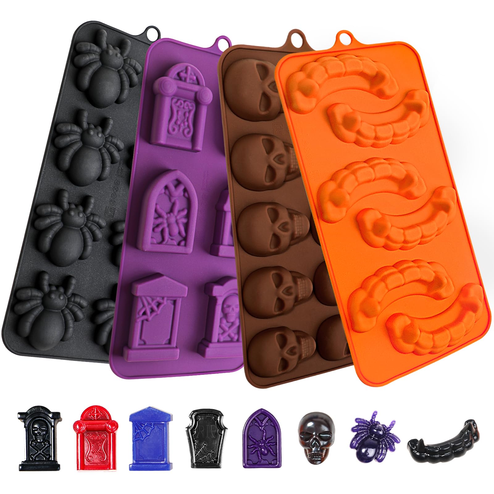 Amazon.com: Kamehame Halloween Chocolate Mold Silicone Candy Molds with ...