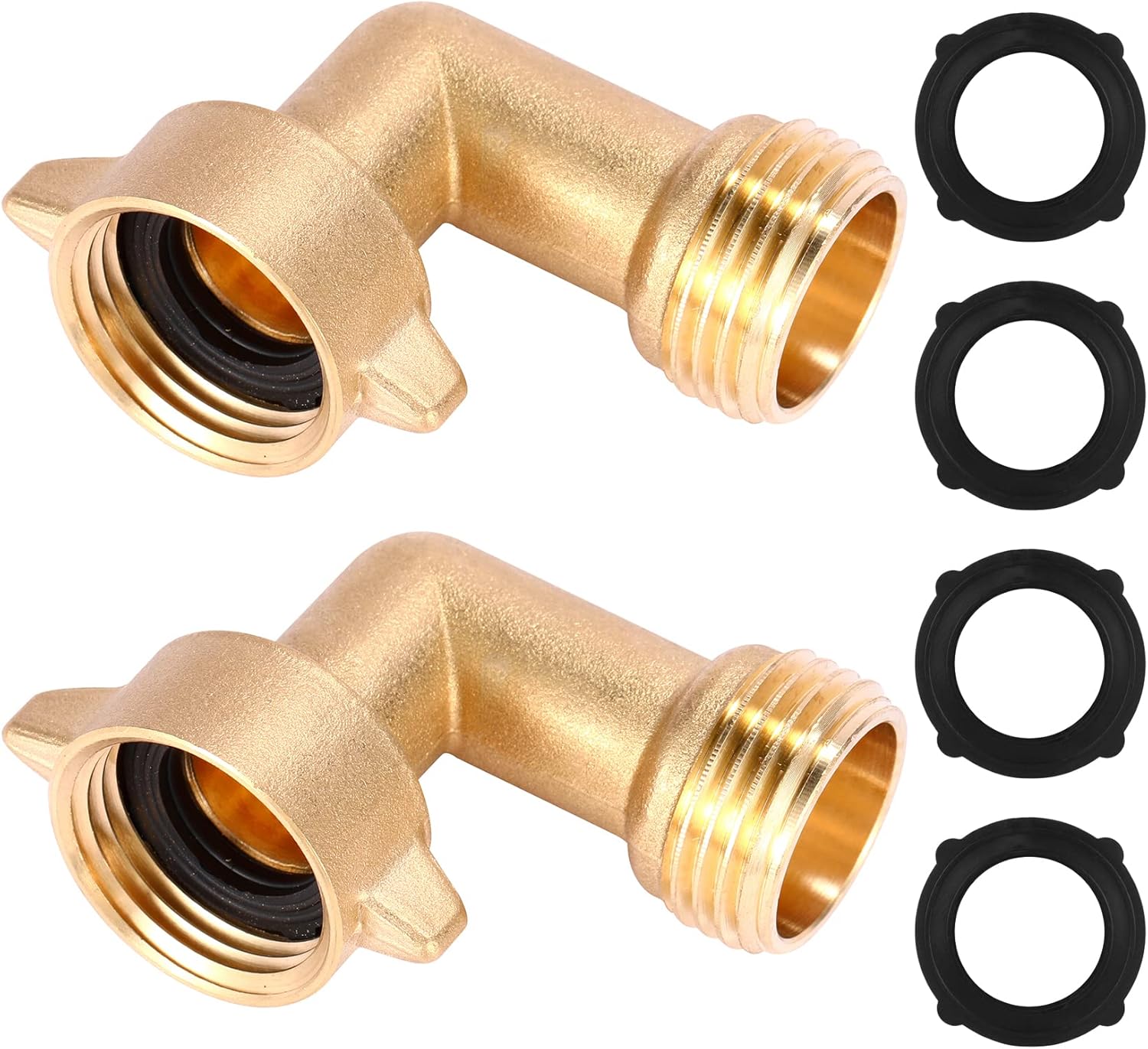 Amazon.com: Sanpaint 2 Pack Garden Hose Elbow Connector 90 Degree Brass ...