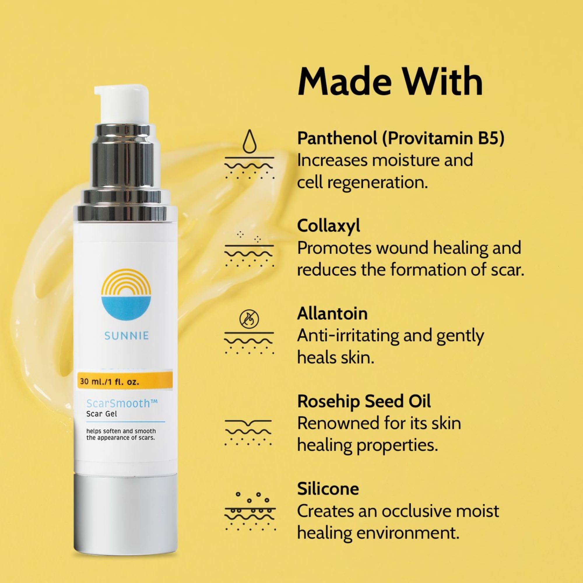 Snapklik.com : SUNNIE ScarSmooth Scar Gel - Advanced Medical Grade Scar ...