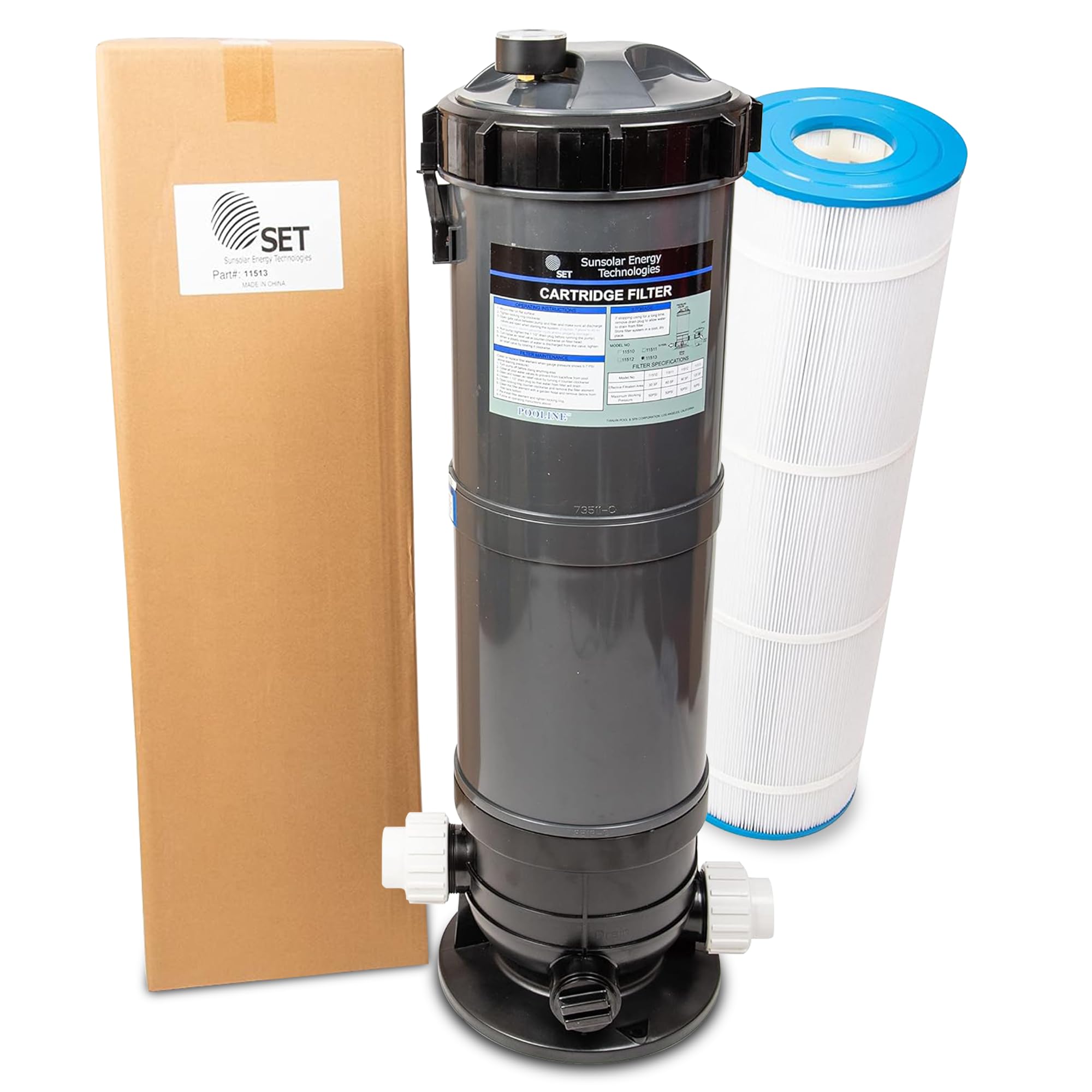 Amazon.com : SET SUNSOLAR ENERGY TECHNOLOGIES Pool Cartridge Filter ...