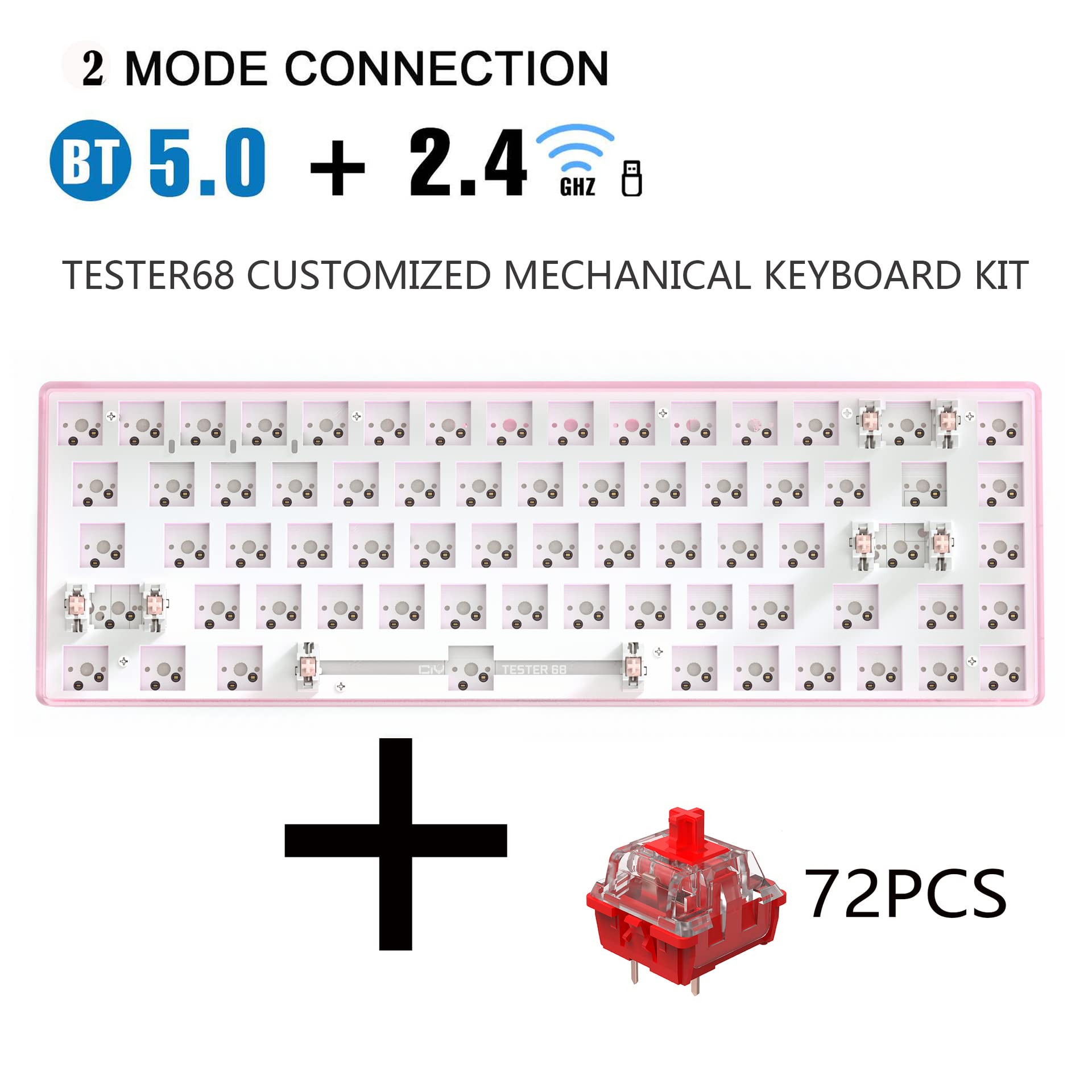 Snapklik.com : FKZ TESTER68 65% Mechanical Keyboard Kit-Wireless ...