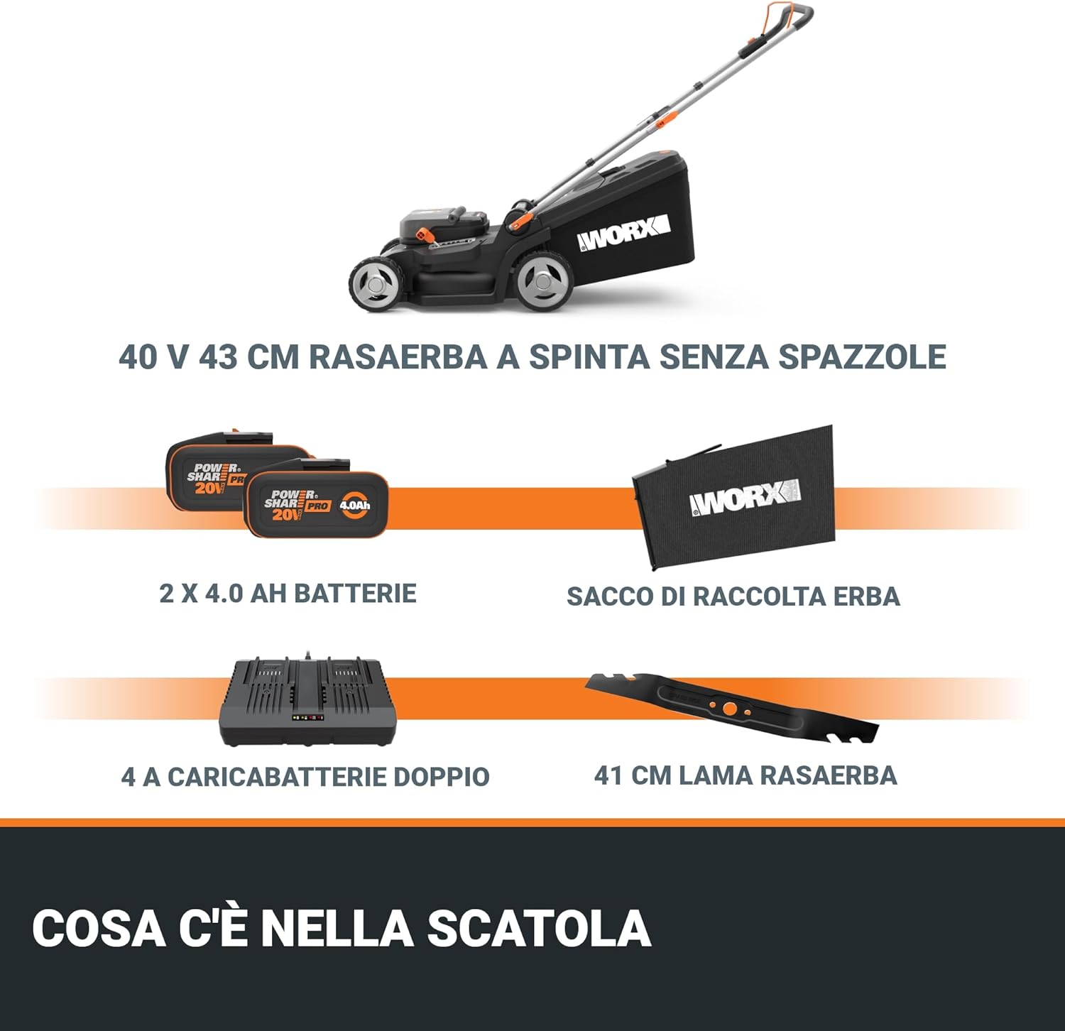 WORX WG737E Nitro Cordless Lawnmower 40V (2 x 20V) - Instruction Manual