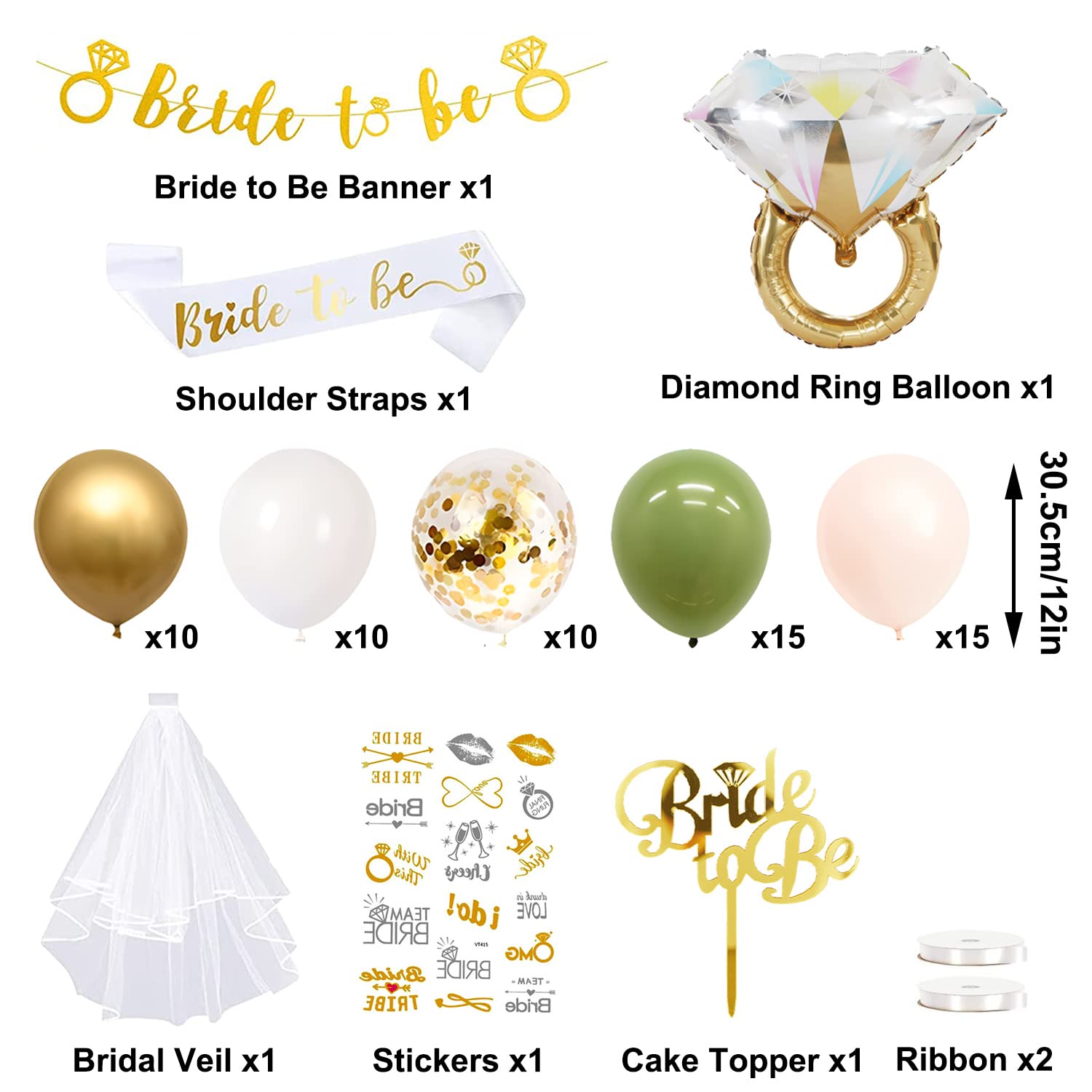 Bride To Be Team Bride - Bannière Ballon Or Rose En Mylar Avec Lettre ...