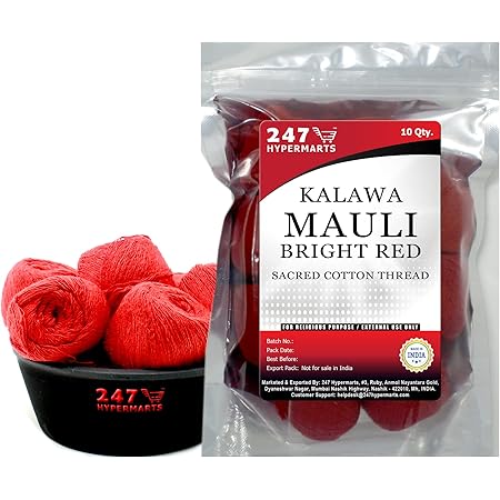 Amazon.com: Mauli Red & Yellow (Set of 2) Handmade Mauli, Kalawa ...