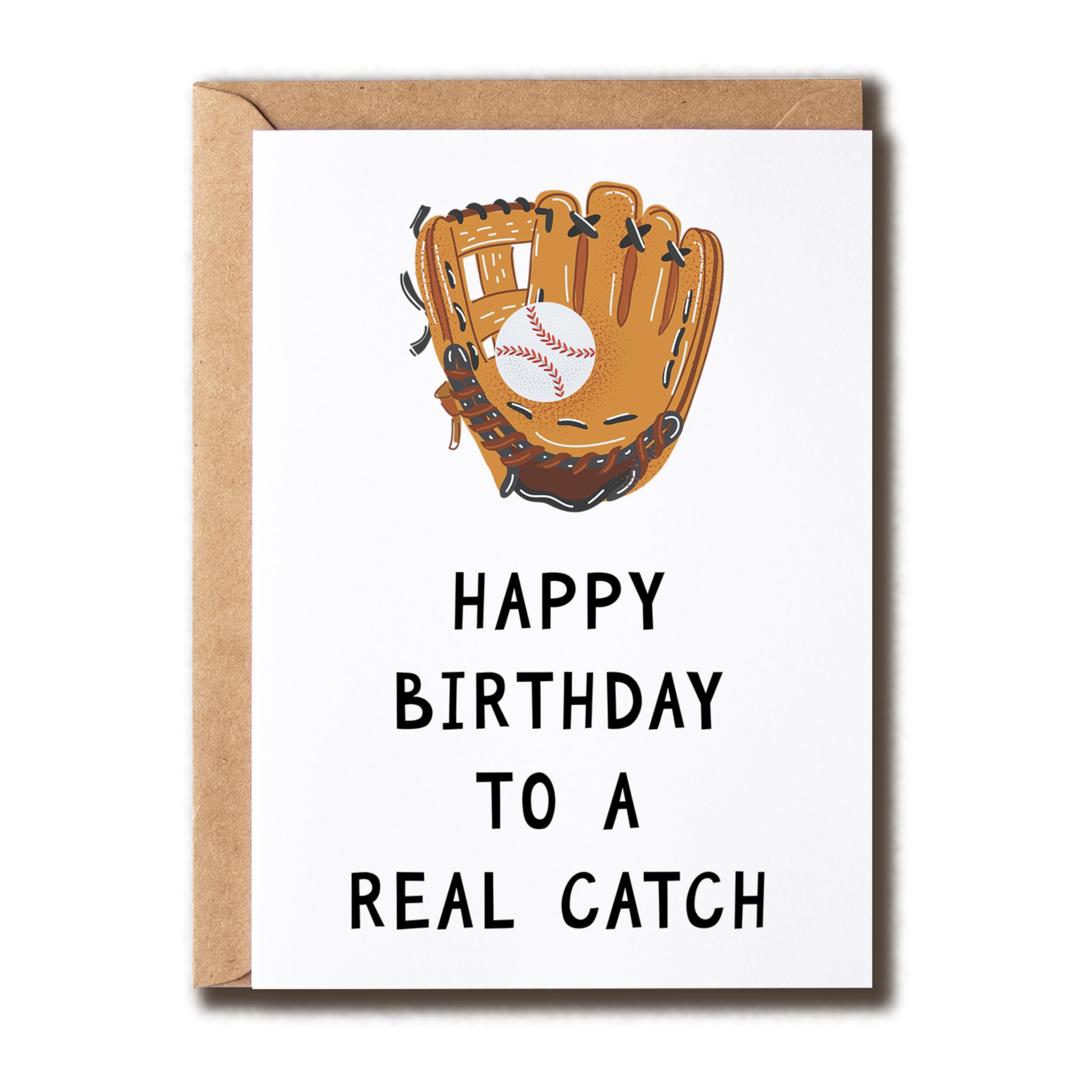 Amazon.com : SMHGifts Happy Birthday to a Real Catch Card - Baseball ...