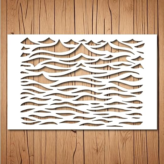 Amazon.com : Generic Wave Stencil | Reusable Ocean Wave Waves Stencils ...