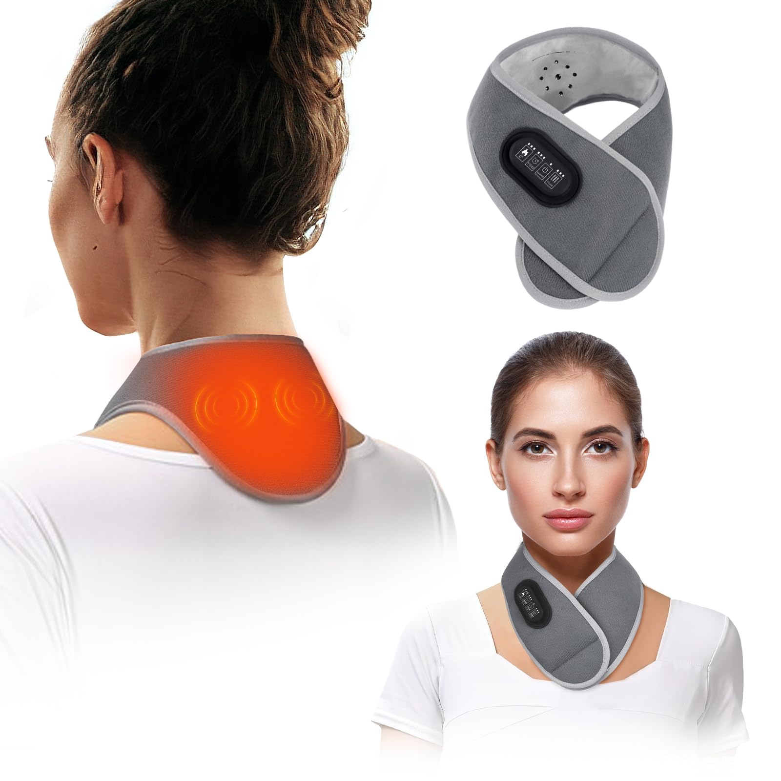 Neck Heating Pad for Neck Pain Relief, Electric Neck Heating Pad with 3 ...