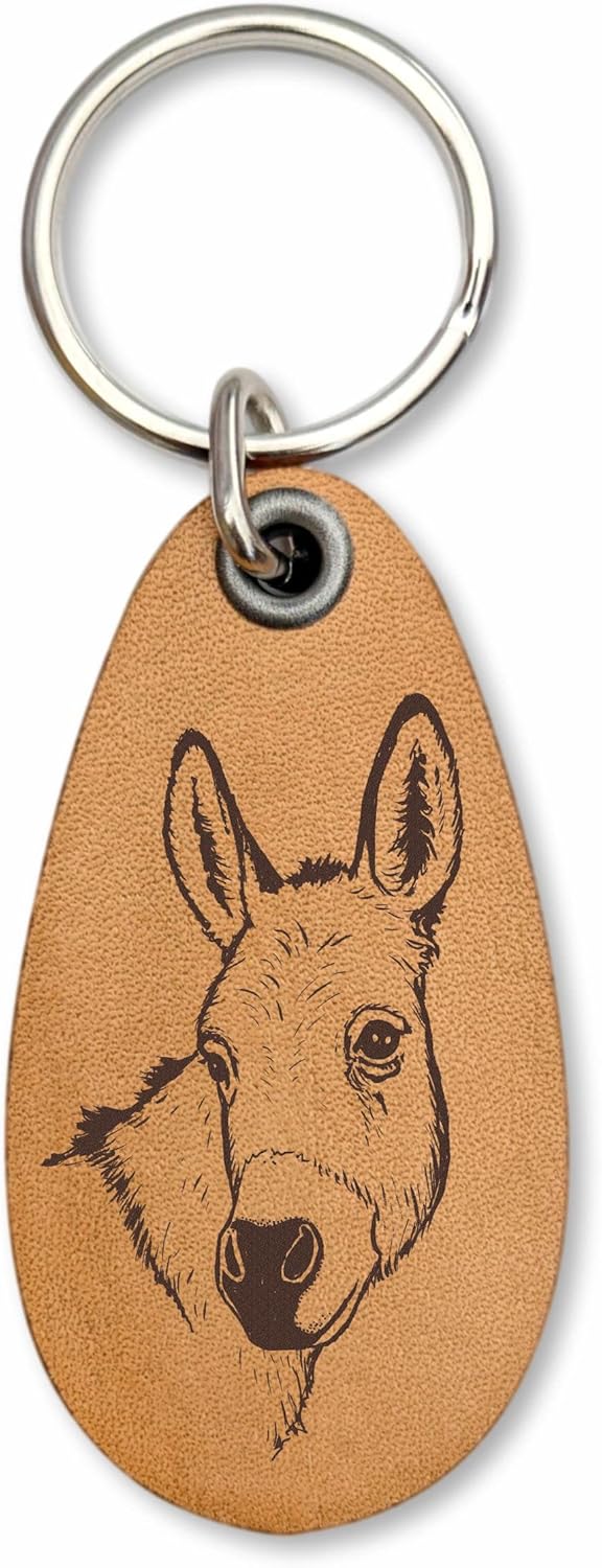 Amazon.com: ForLeatherMore Genuine Leather Donkey Keychain Lightweight ...