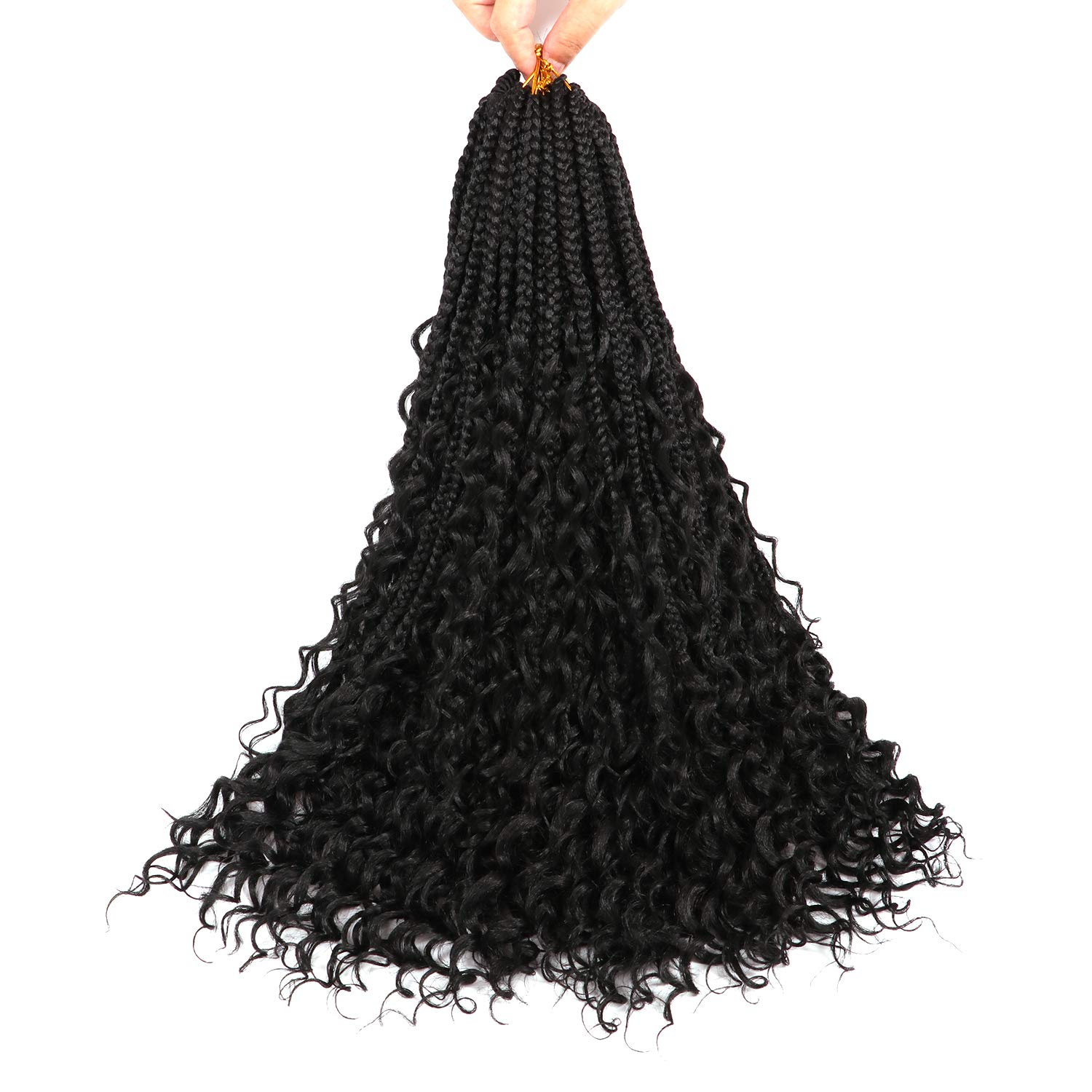 Buy 7 Packs 20 Inch Crochet Box Braids Hair with Curly Ends Prelooped ...