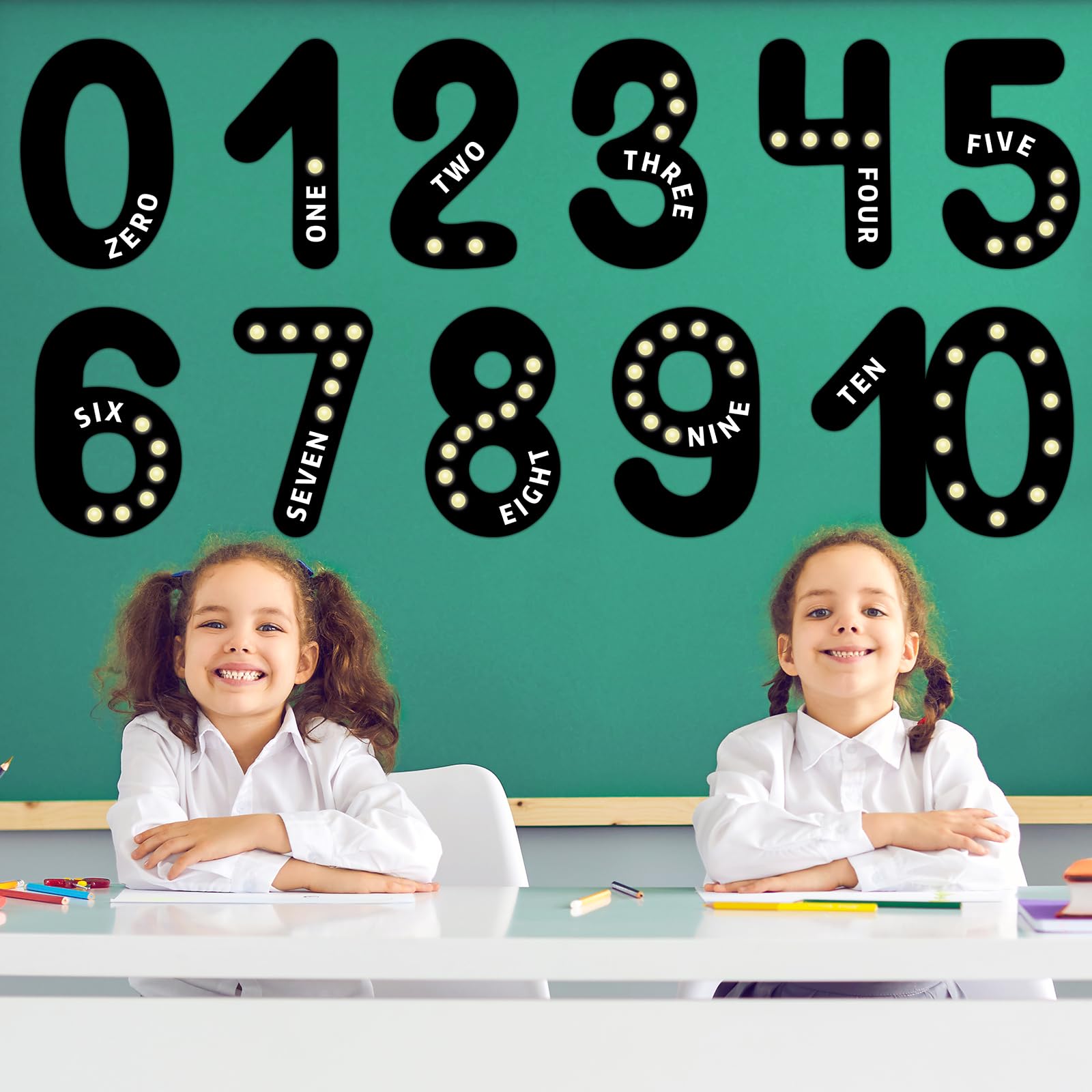Snapklik.com : Jumbo Numbers Black Bulletin Board Educational Math ...
