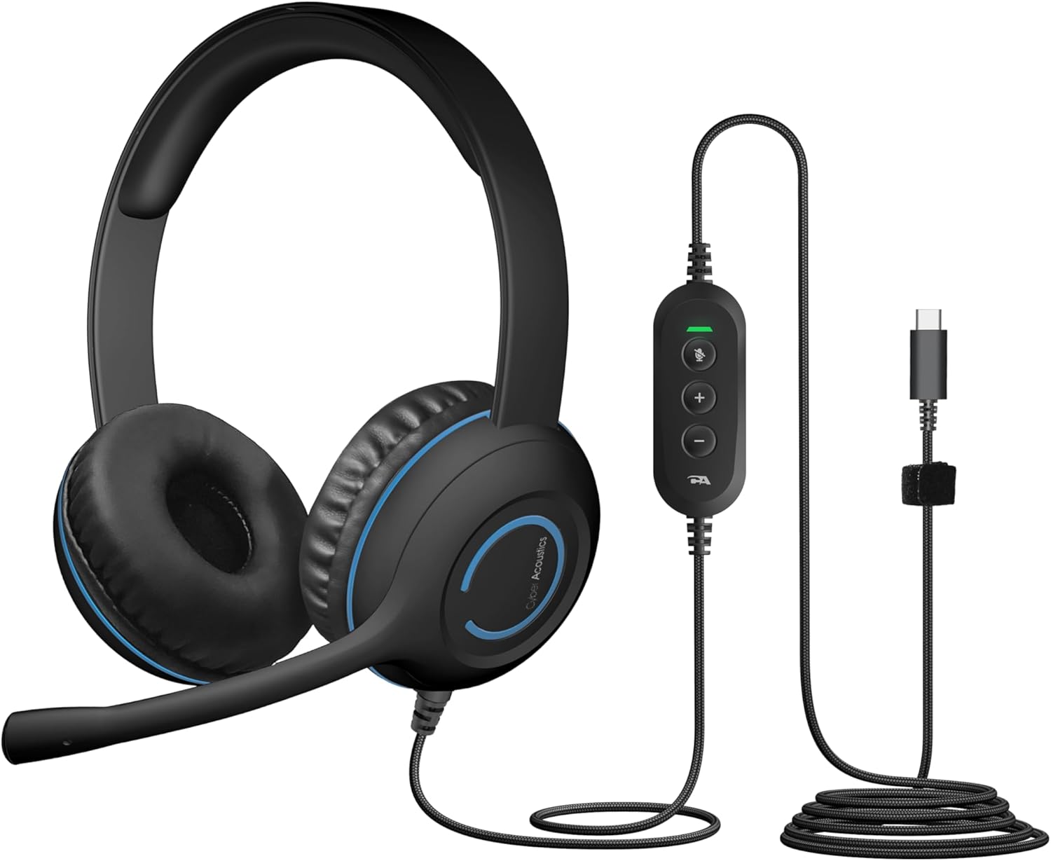 Amazon.com: Cyber Acoustics USB Stereo Headset with Headphones and Noise Cancelling Microphone ...