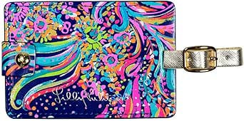 Amazon.com | Lilly Pulitzer Women's Leatherette Luggage Tag, Beach Loot | Luggage Tags